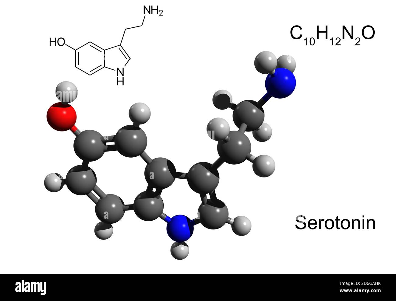 Serotonin 3d Molecule