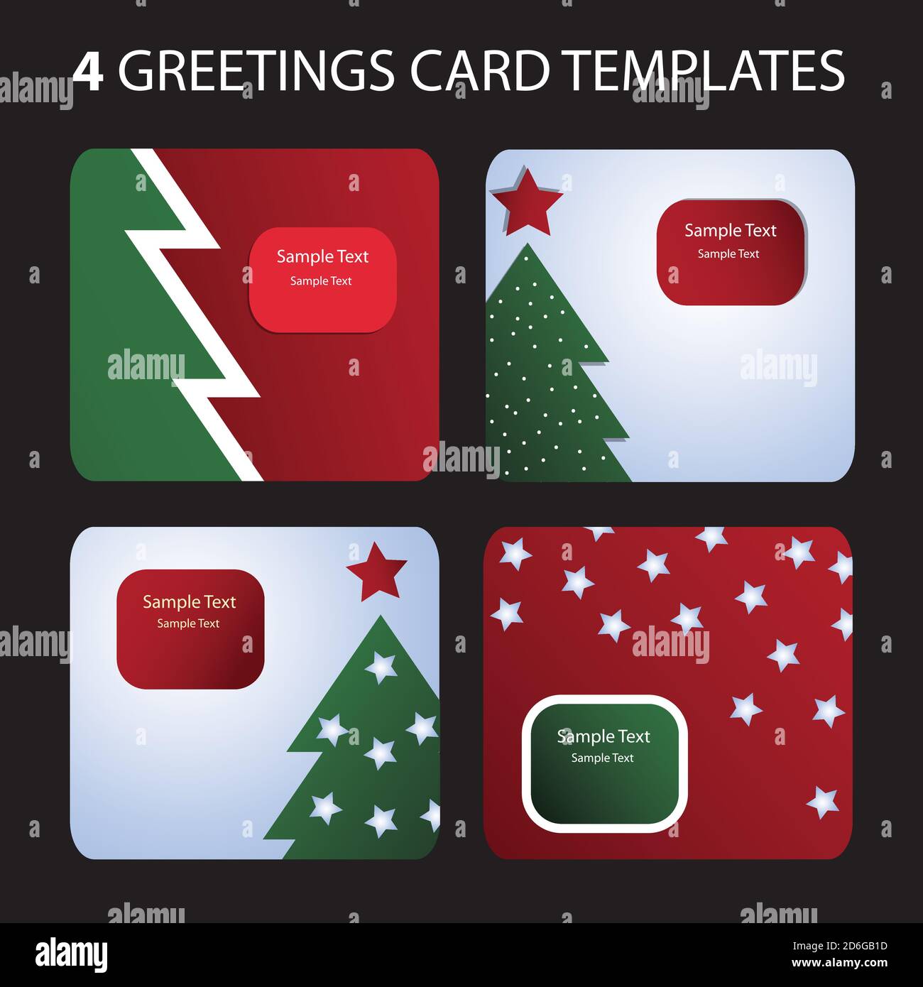 4 greetings card templates Stock Vector Image & Art - Alamy