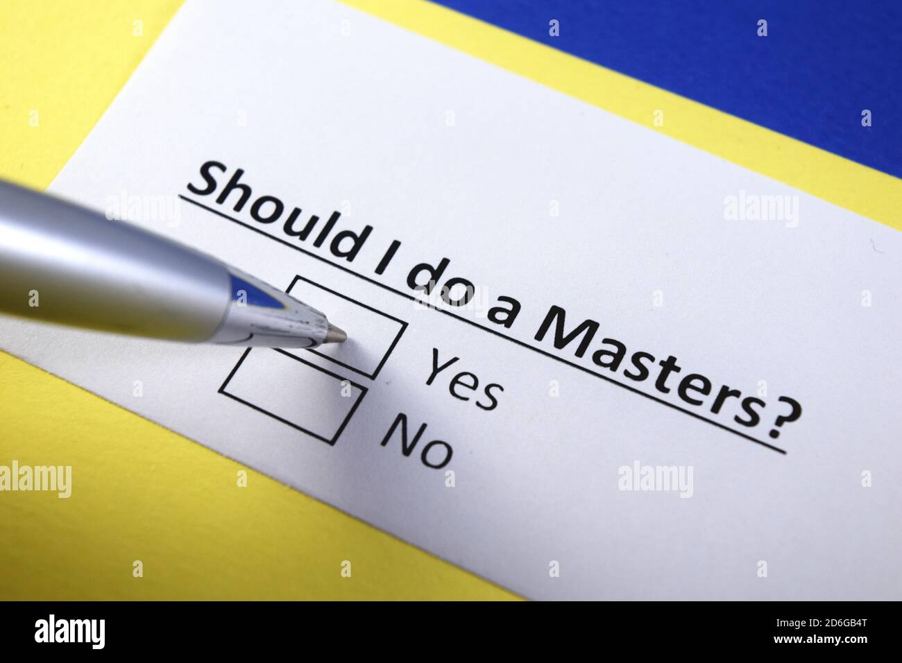 Should I do a Masters? Yes or no Stock Photo - Alamy