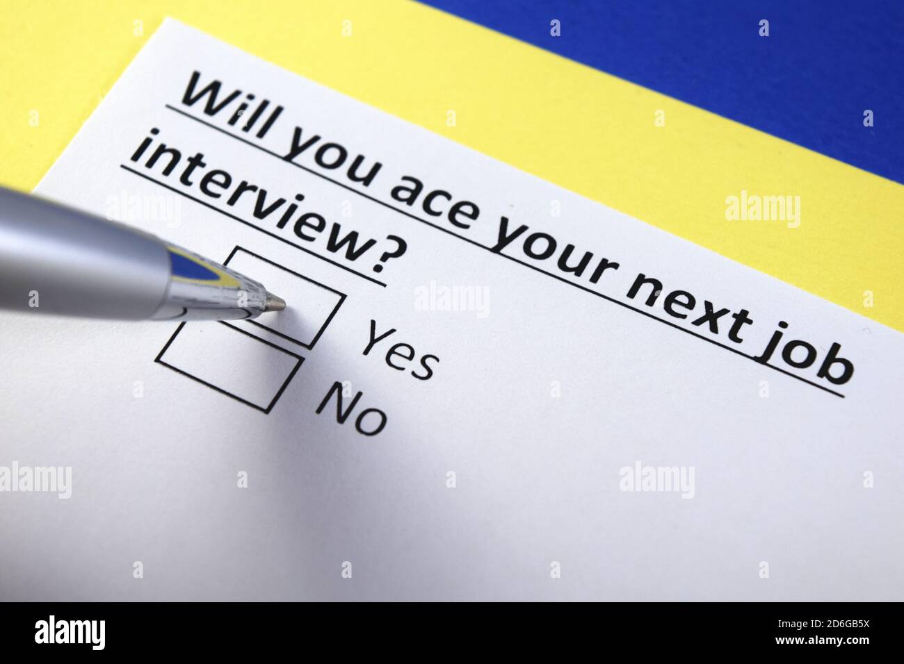 Will you ace your next job interview? Yes or no Stock Photo - Alamy