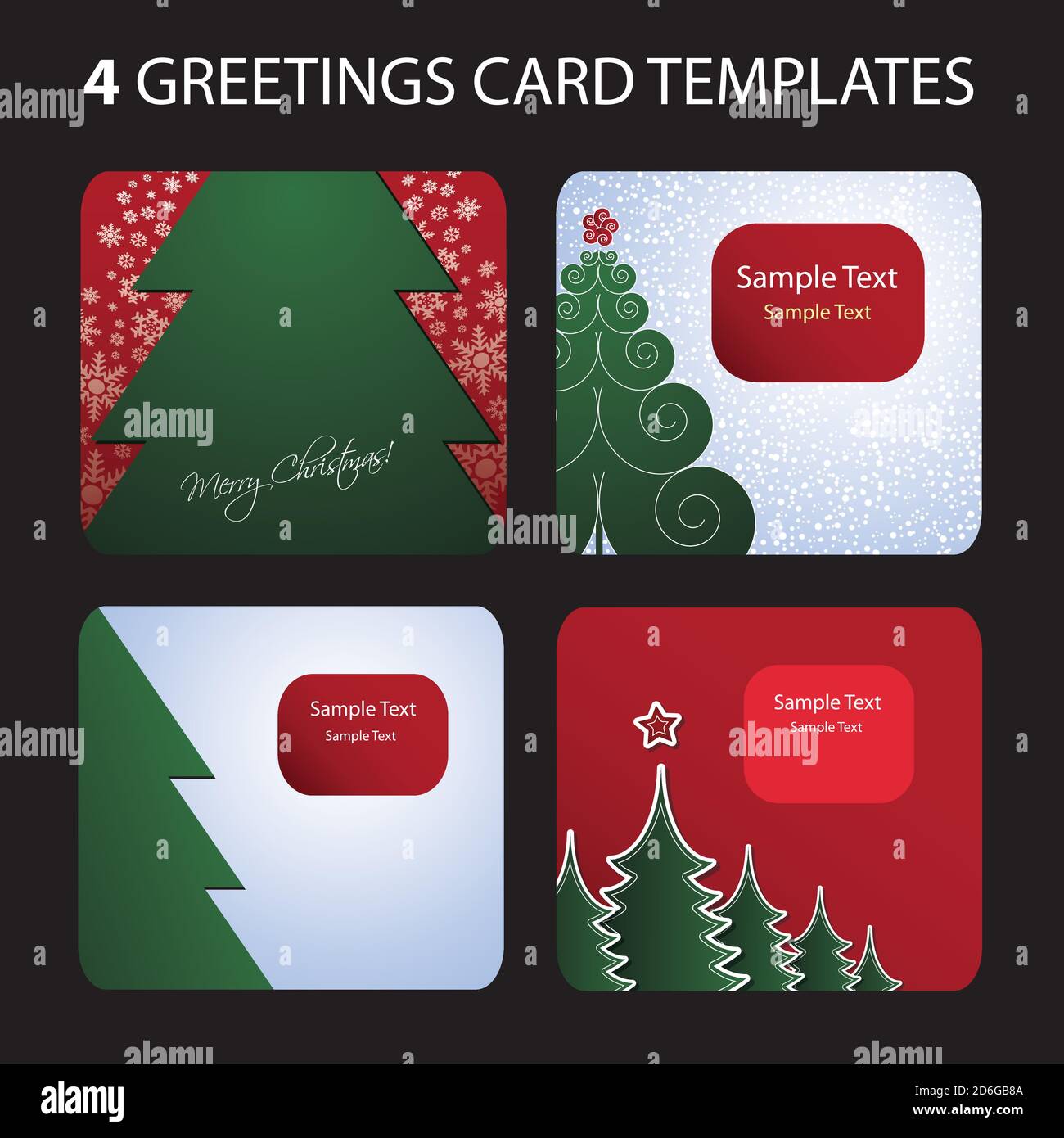 4 greetings card templates Stock Vector Image & Art - Alamy