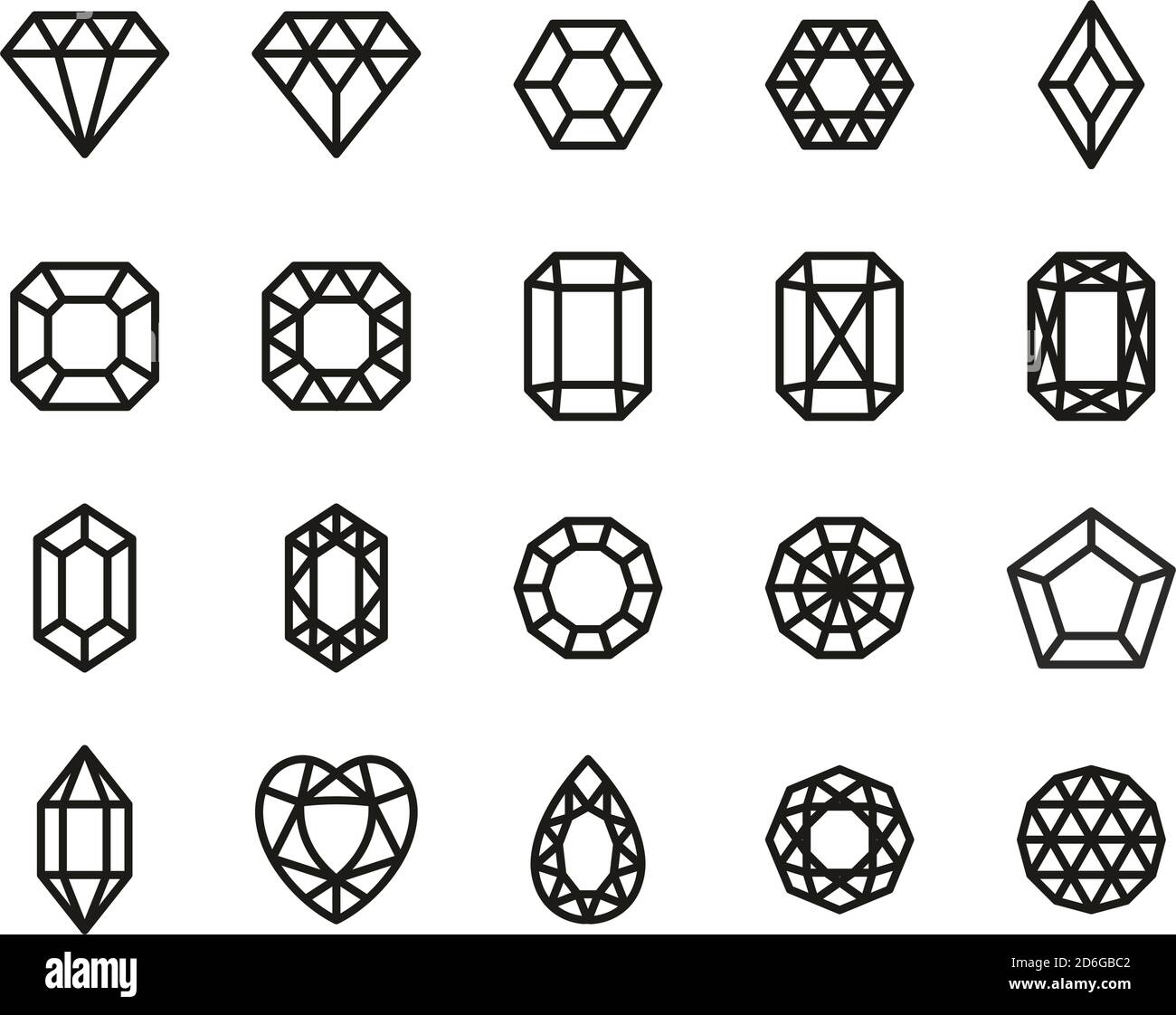 Diamond Shape Icons Black & White Set Big Stock Vector Image & Art - Alamy
