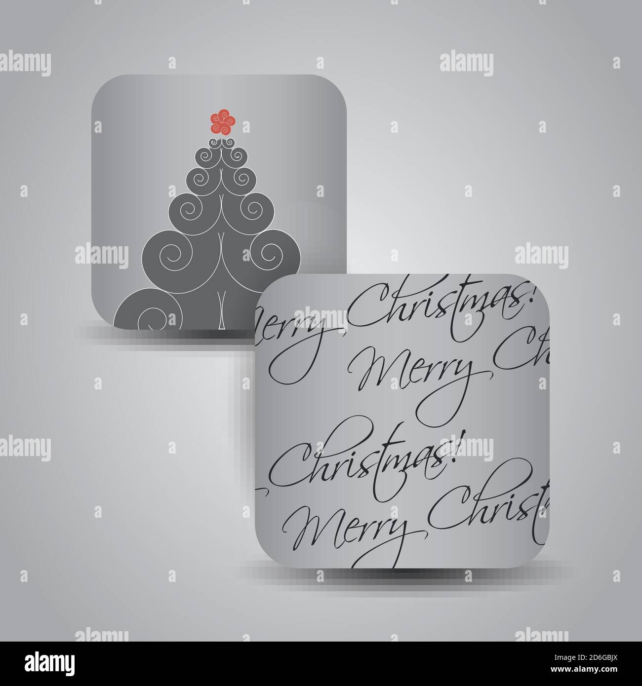 Merry christmas retro postcard Black and White Stock Photos & Images ...