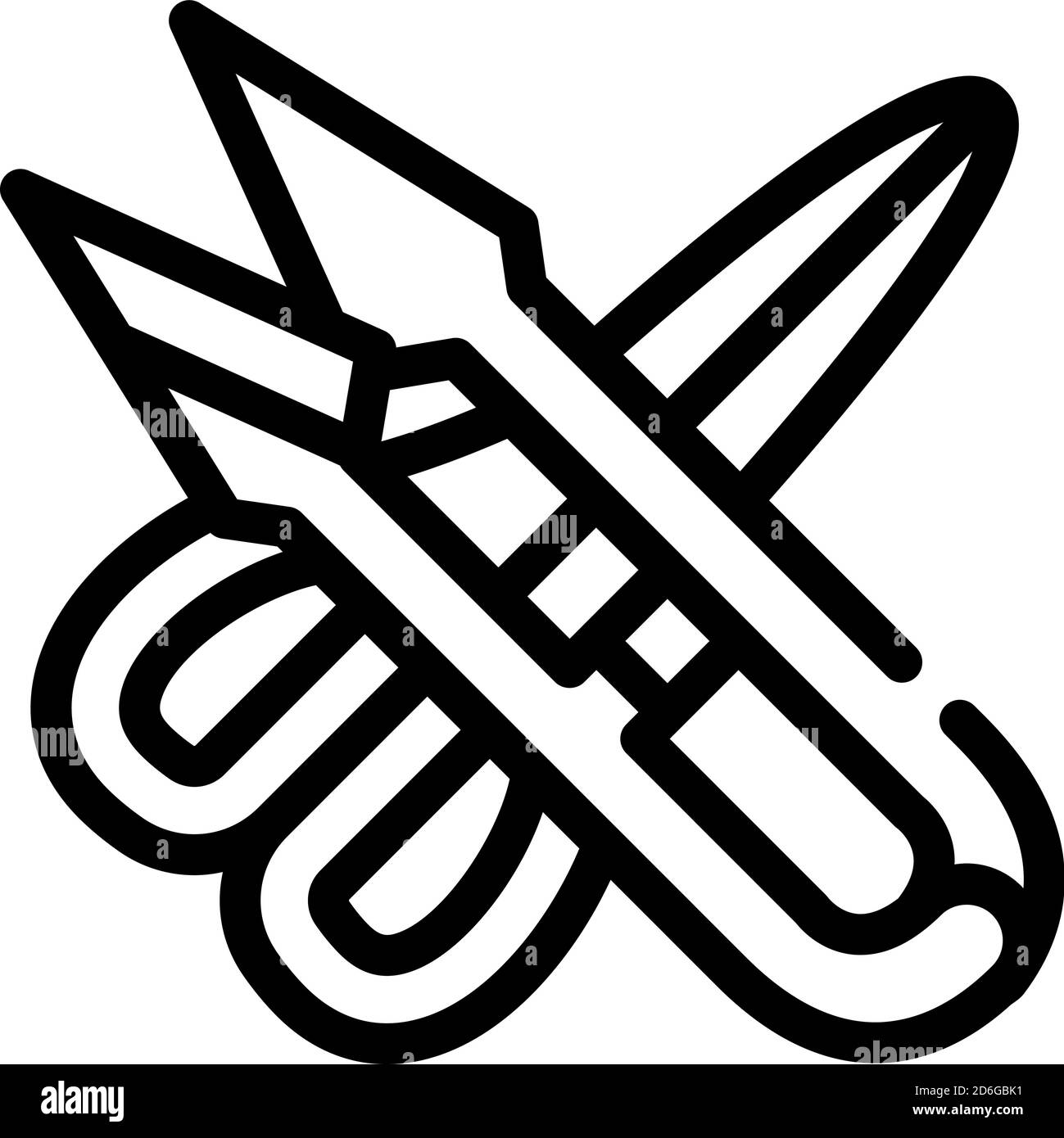 different scissors line icon vector black illustration Stock Vector ...
