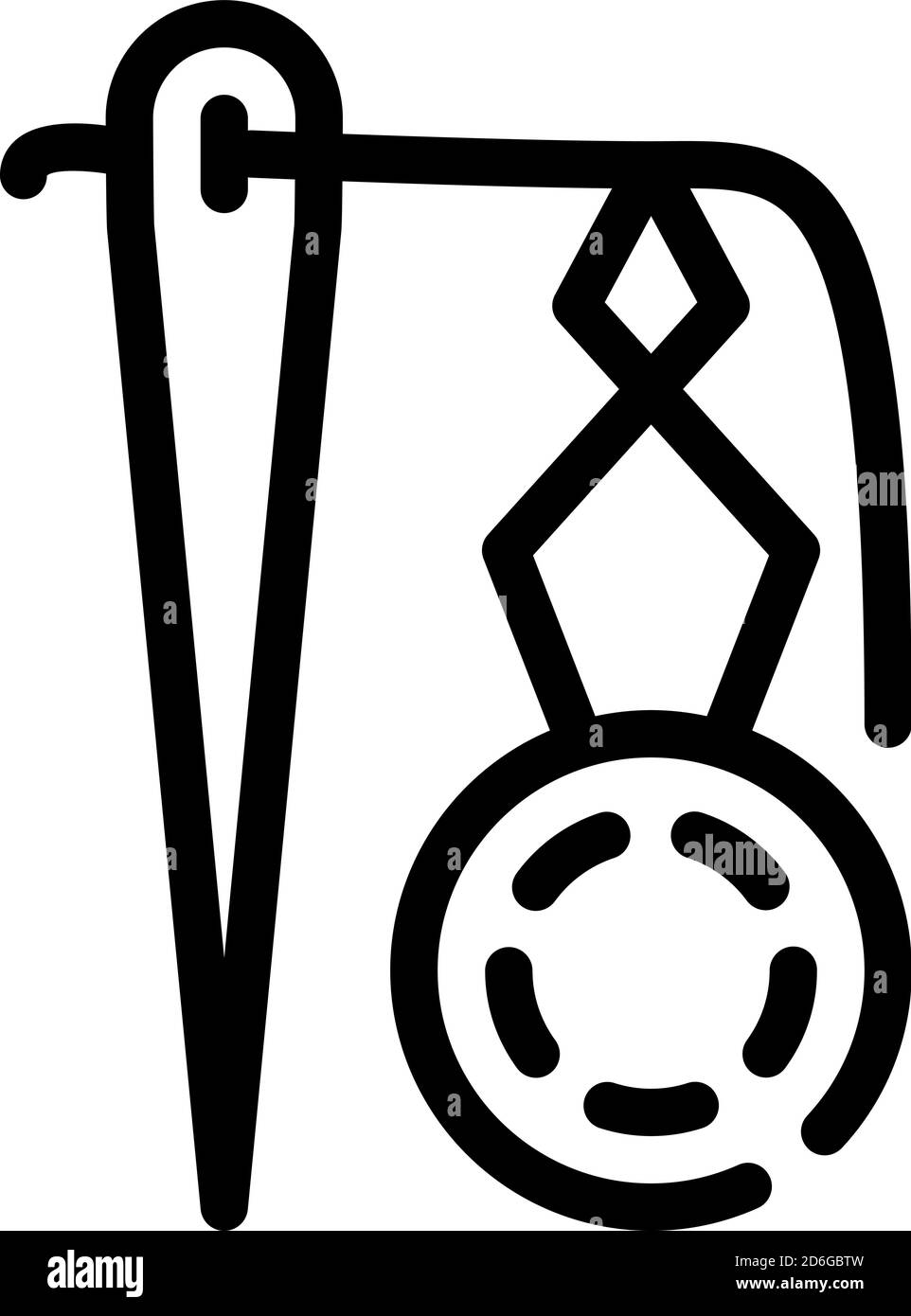 inserting thread in eyelet line icon vector illustration Stock Vector ...