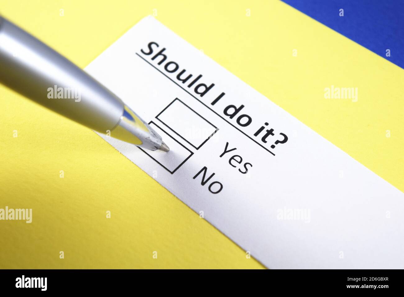 Should I do it? Yes or no Stock Photo - Alamy