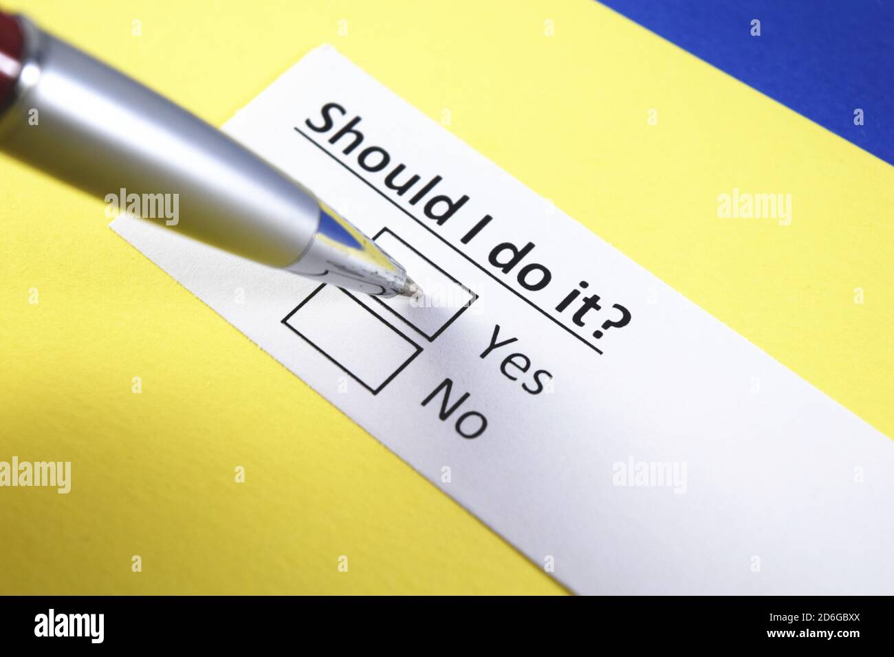 Should I do it? Yes or no Stock Photo - Alamy