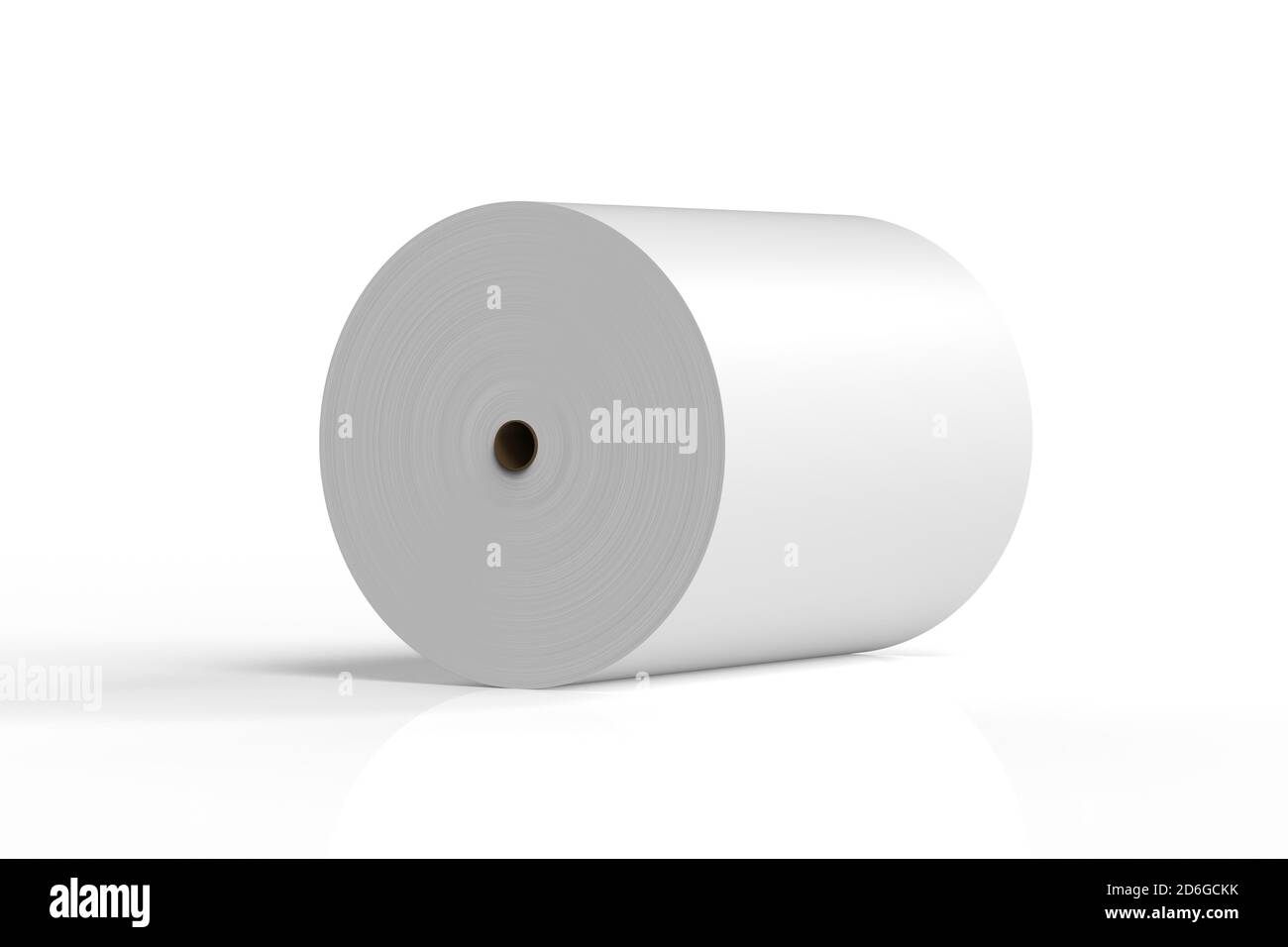 3d rendering white paper roll on white background Stock Photo - Alamy