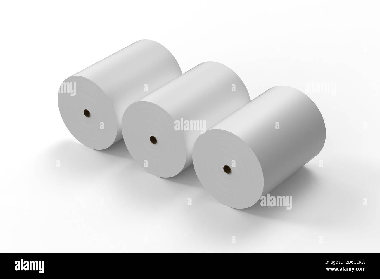 3d rendering white paper rolls on white background Stock Photo - Alamy