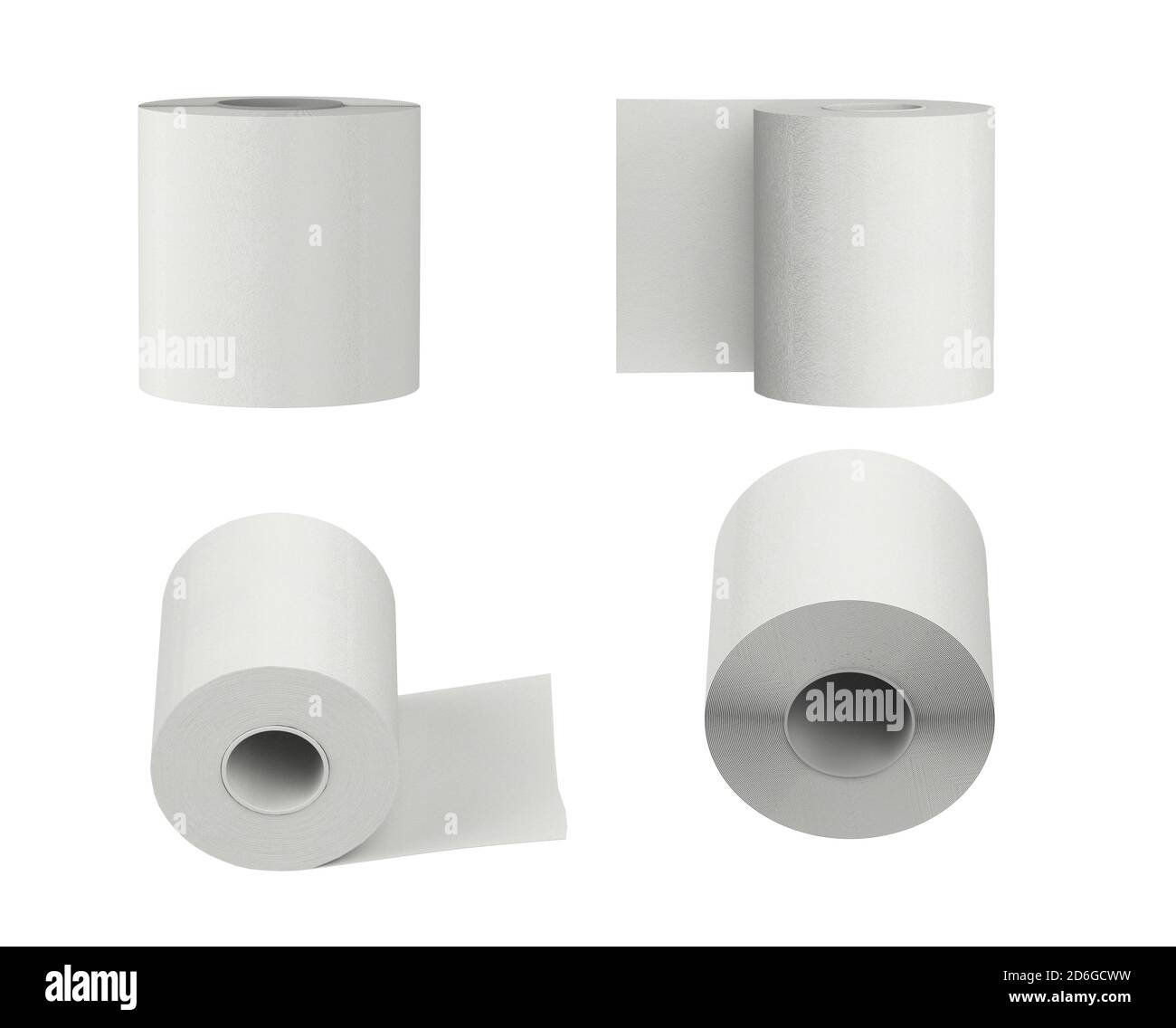 3d rendering set of white toilet paper roll isolated on white Stock ...
