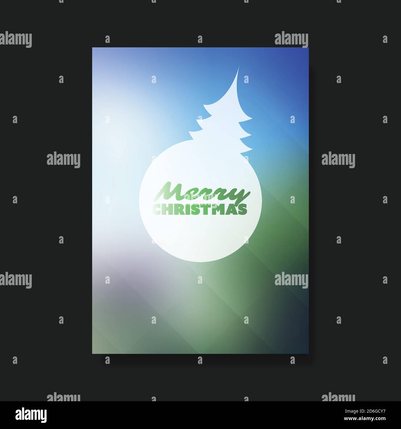 Christmas Flyer or Cover Design With Christmas Tree Label and Blurry ...