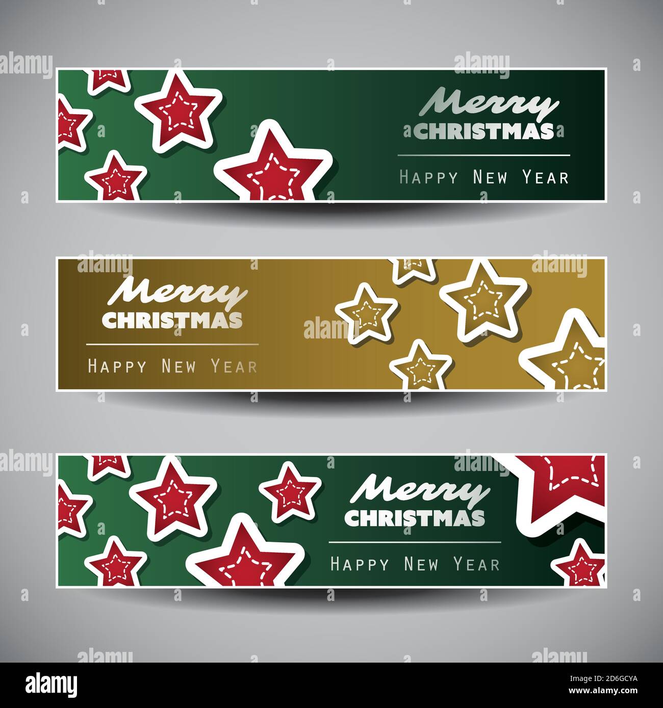 Christmas Header or Banner Vector Design Set Stock Vector Image & Art ...