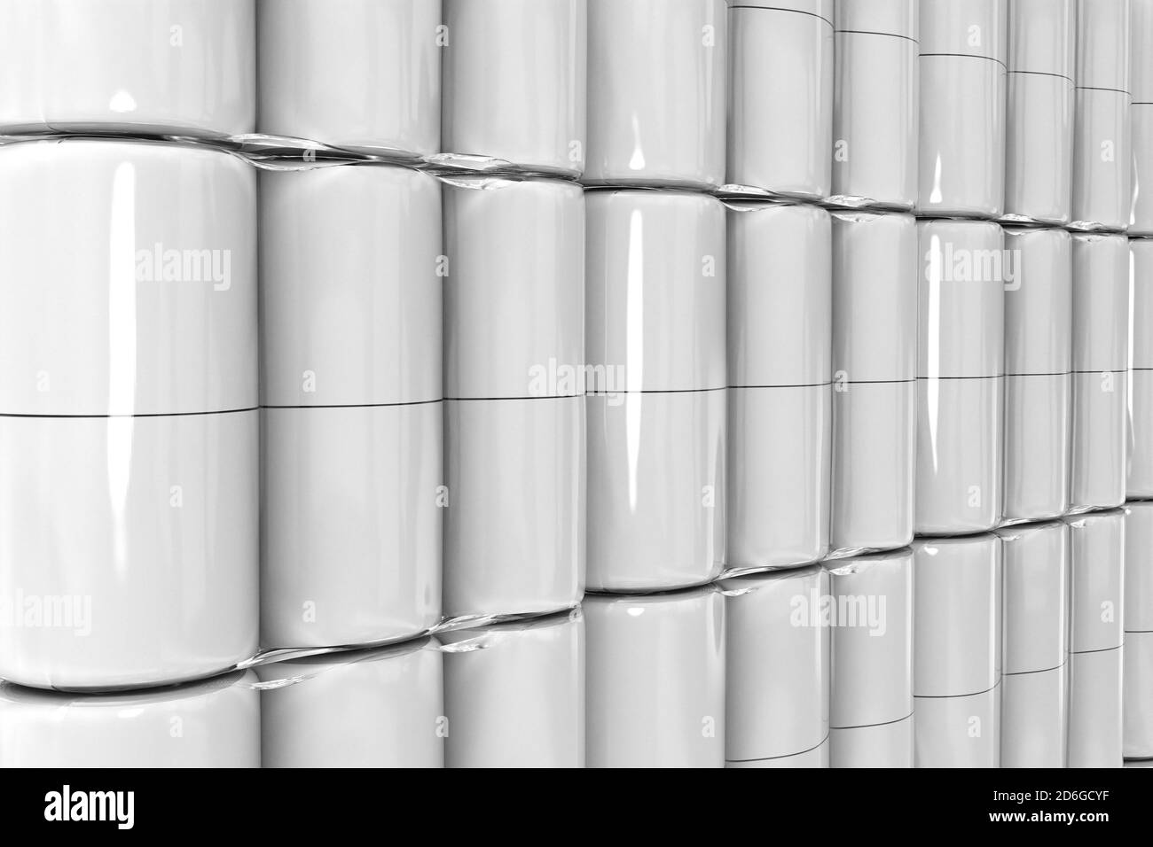 3d rendering white toilet paper packages background Stock Photo - Alamy