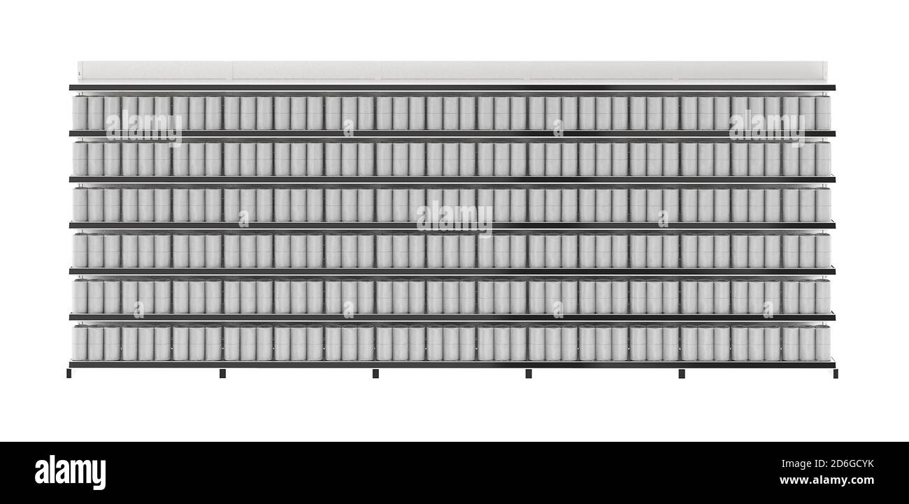 3d rendering white toilet paper packages on store shelf Stock Photo - Alamy