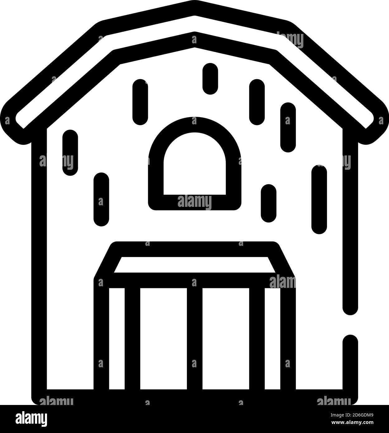 barn building line icon vector black illustration Stock Vector Image ...
