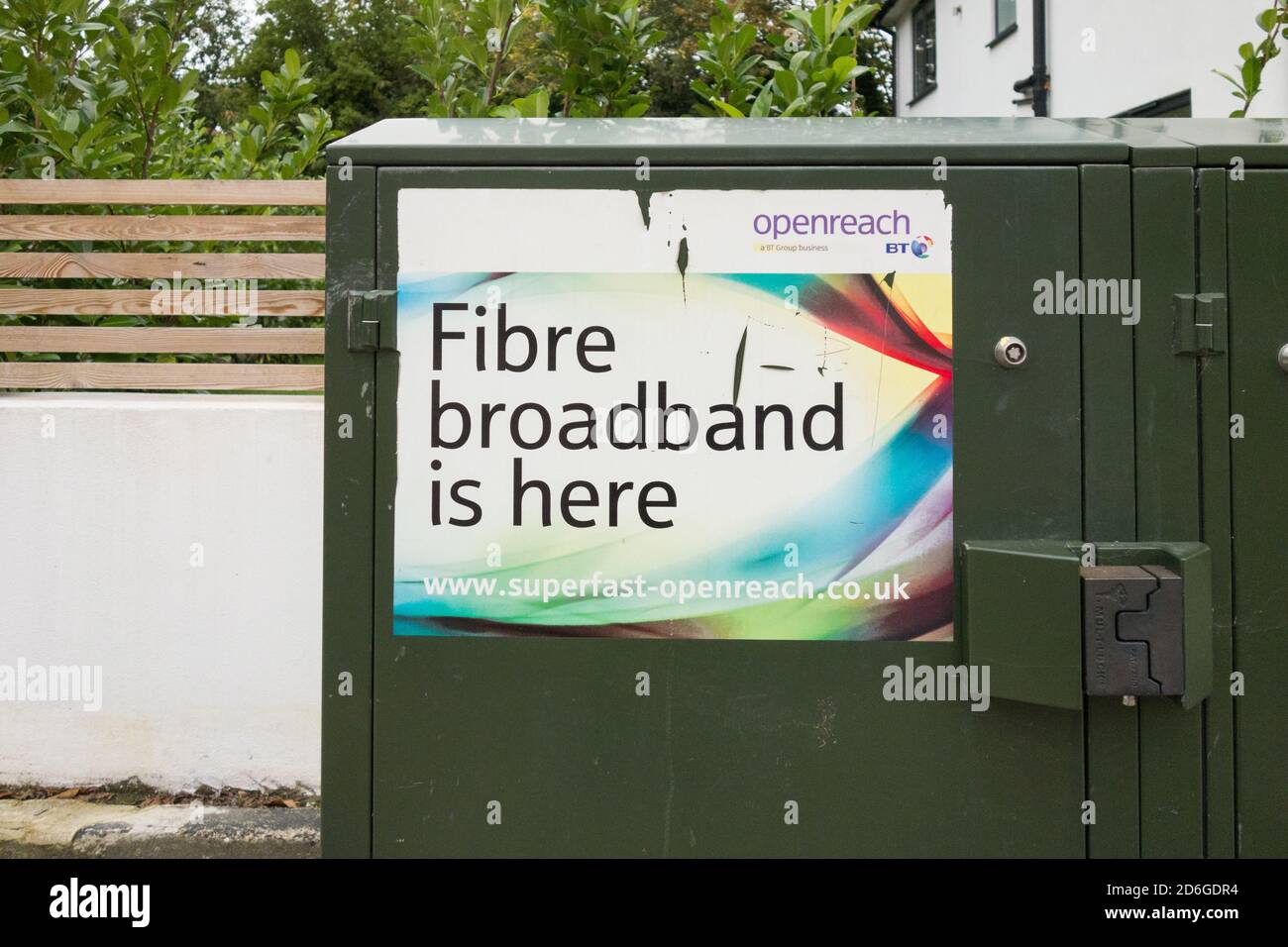A BT Openreach Fibre Broadband distribution point cabinet, London, UK ... A BT Openreach Fibre Broadband distribution point cabinet, London, UK ...