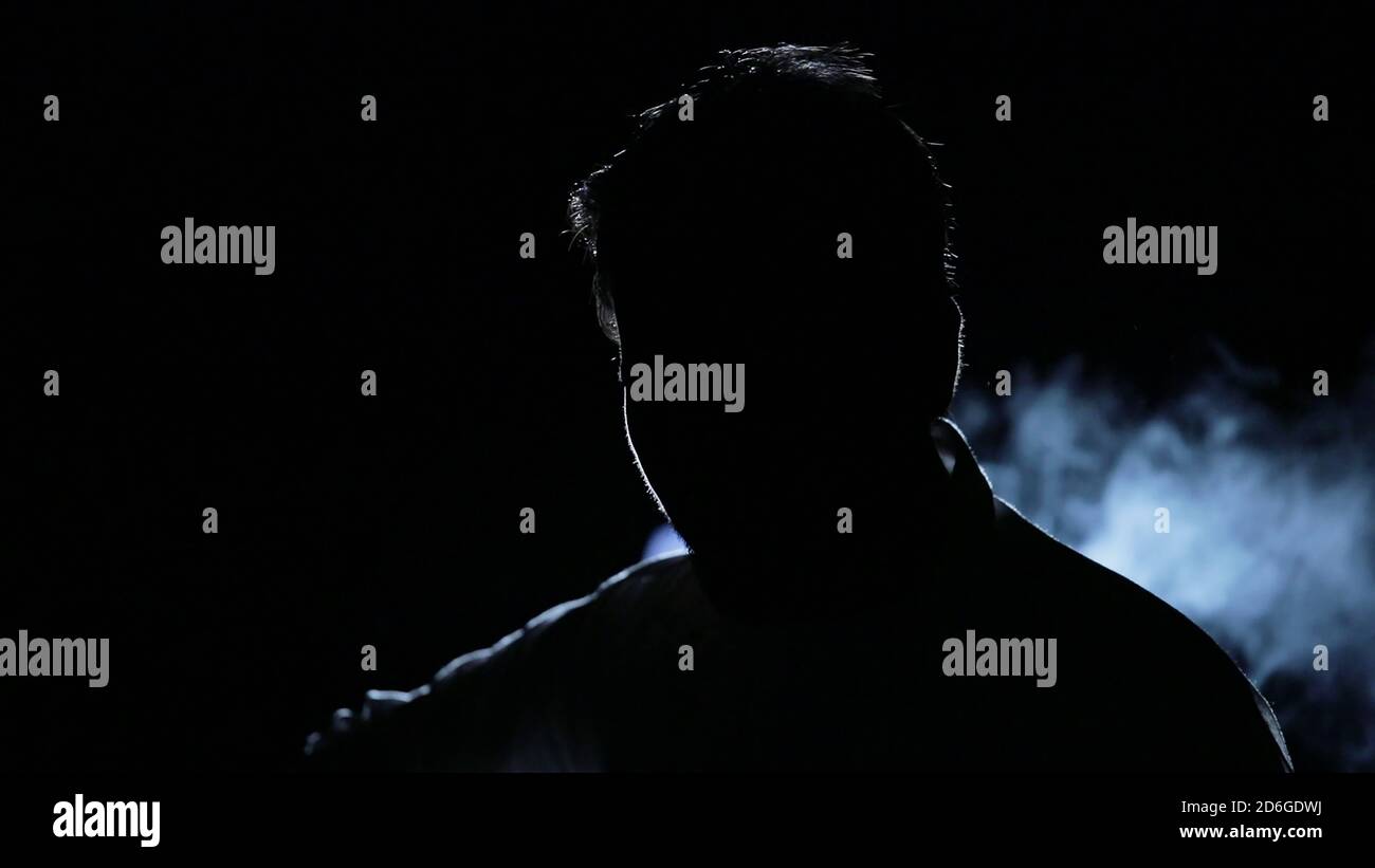 Shadow of a Singer , singing in night mood Stock Photo - Alamy