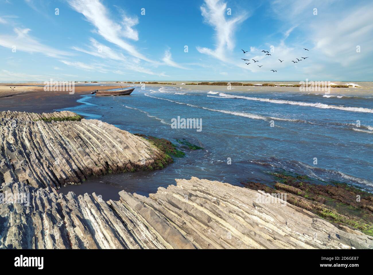 Amazing shape rocks on the sea coast Stock Photo - Alamy