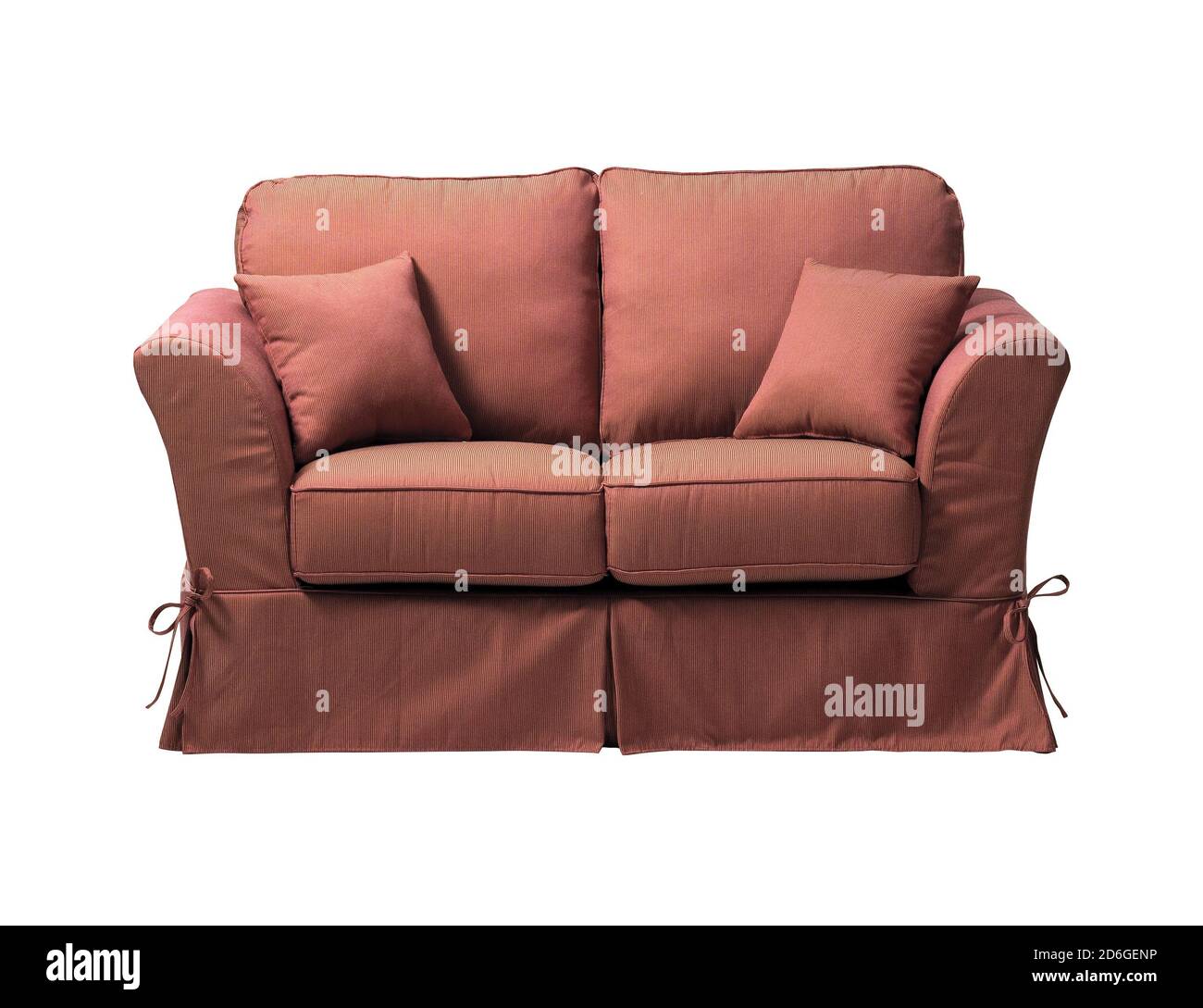 Contemporary sofa with floral pattern isolated on white background ...