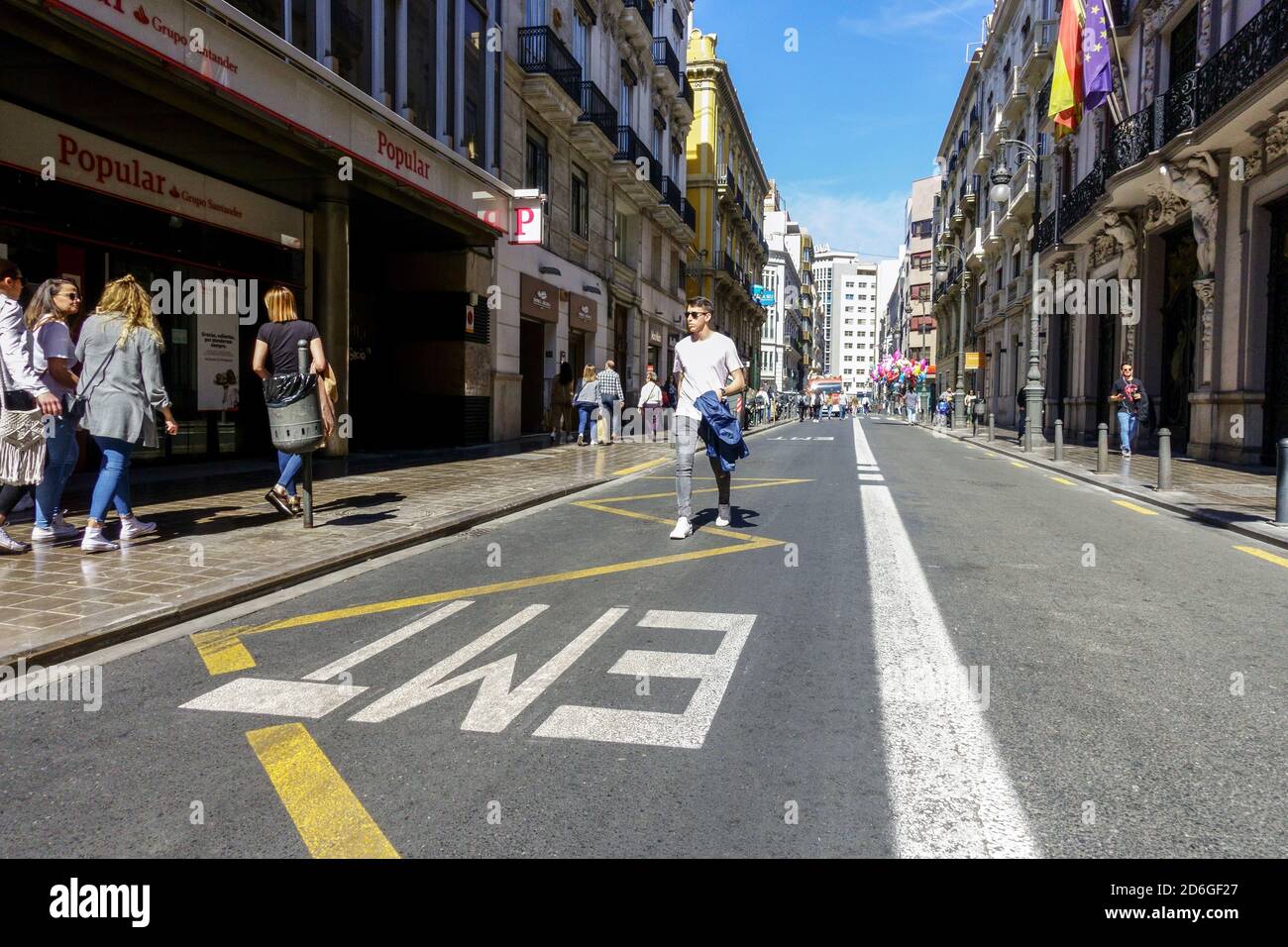 Valencia street scene Spain Citiscape road Stock Photo - Alamy