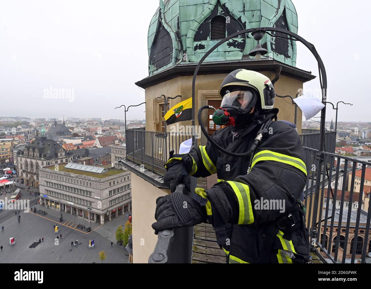 Halle, Germany. 17th Oct, 2020. Steffen Neubert from the Halle Fire ...