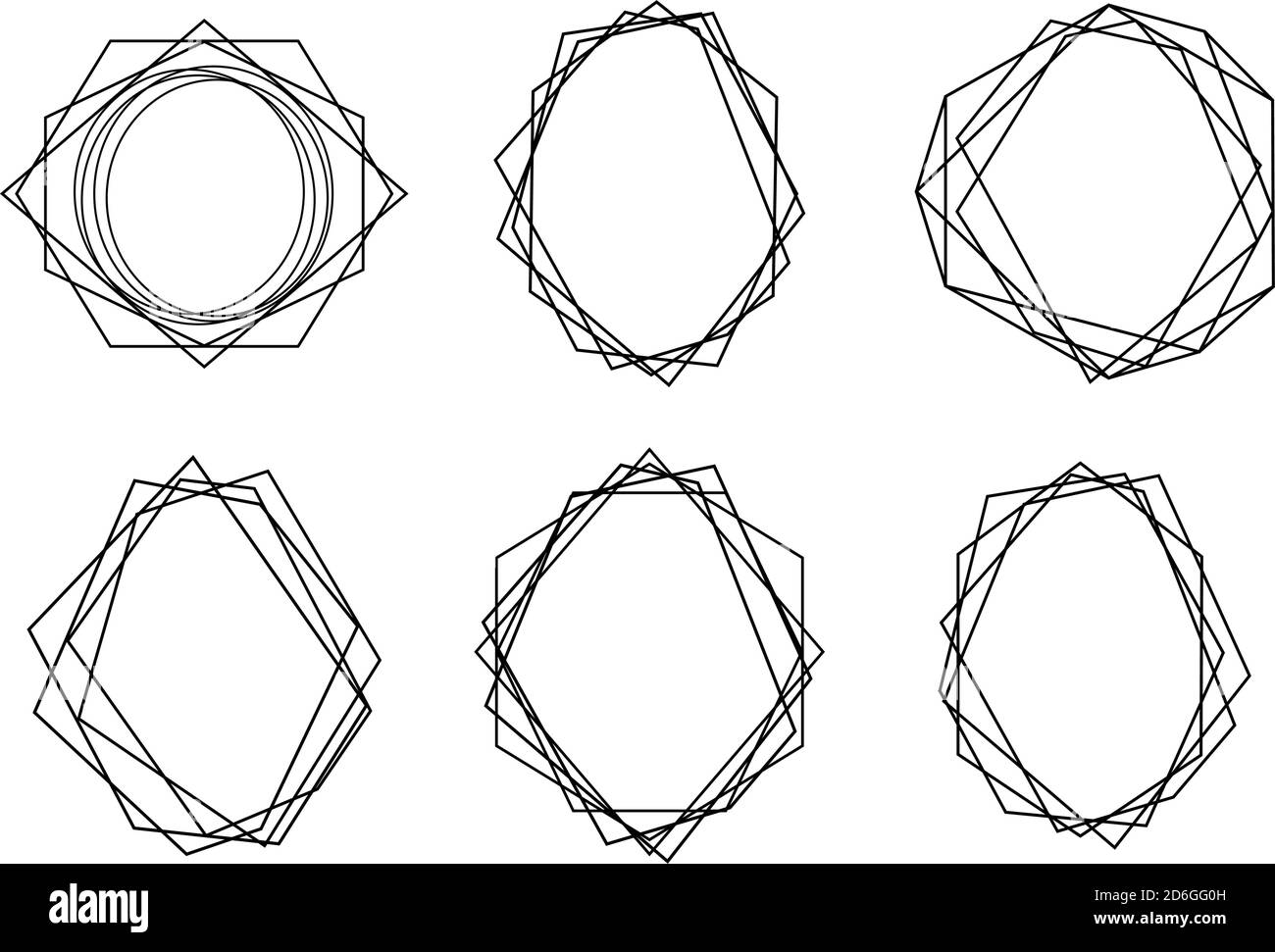 Modern geometric frame. Vector wedding invitation Black minimalist card ...