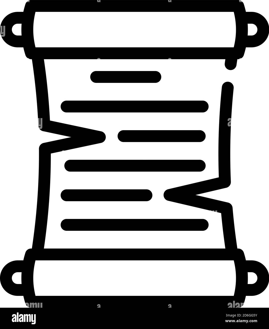 paper scroll line icon vector black illustration Stock Vector Image ...