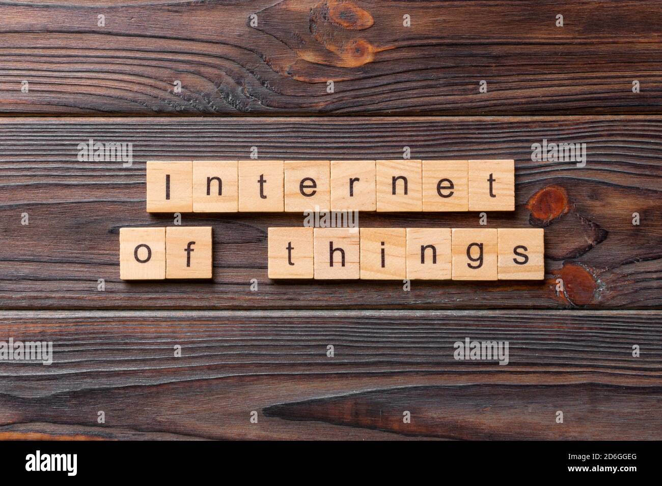 internet of things word written on wood block. internet of things text ...