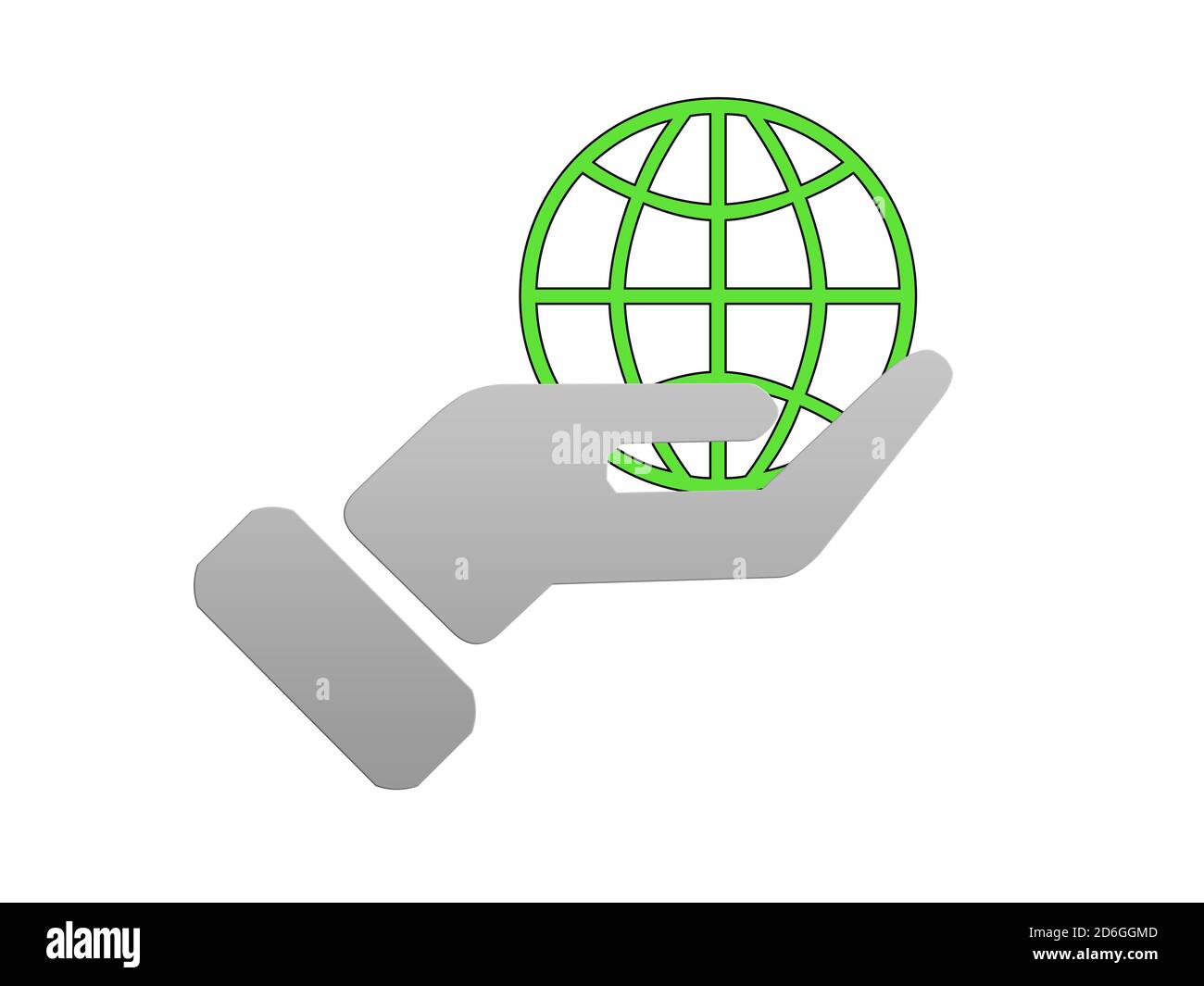 Globe on hand icon Cut Out Stock Images & Pictures - Alamy