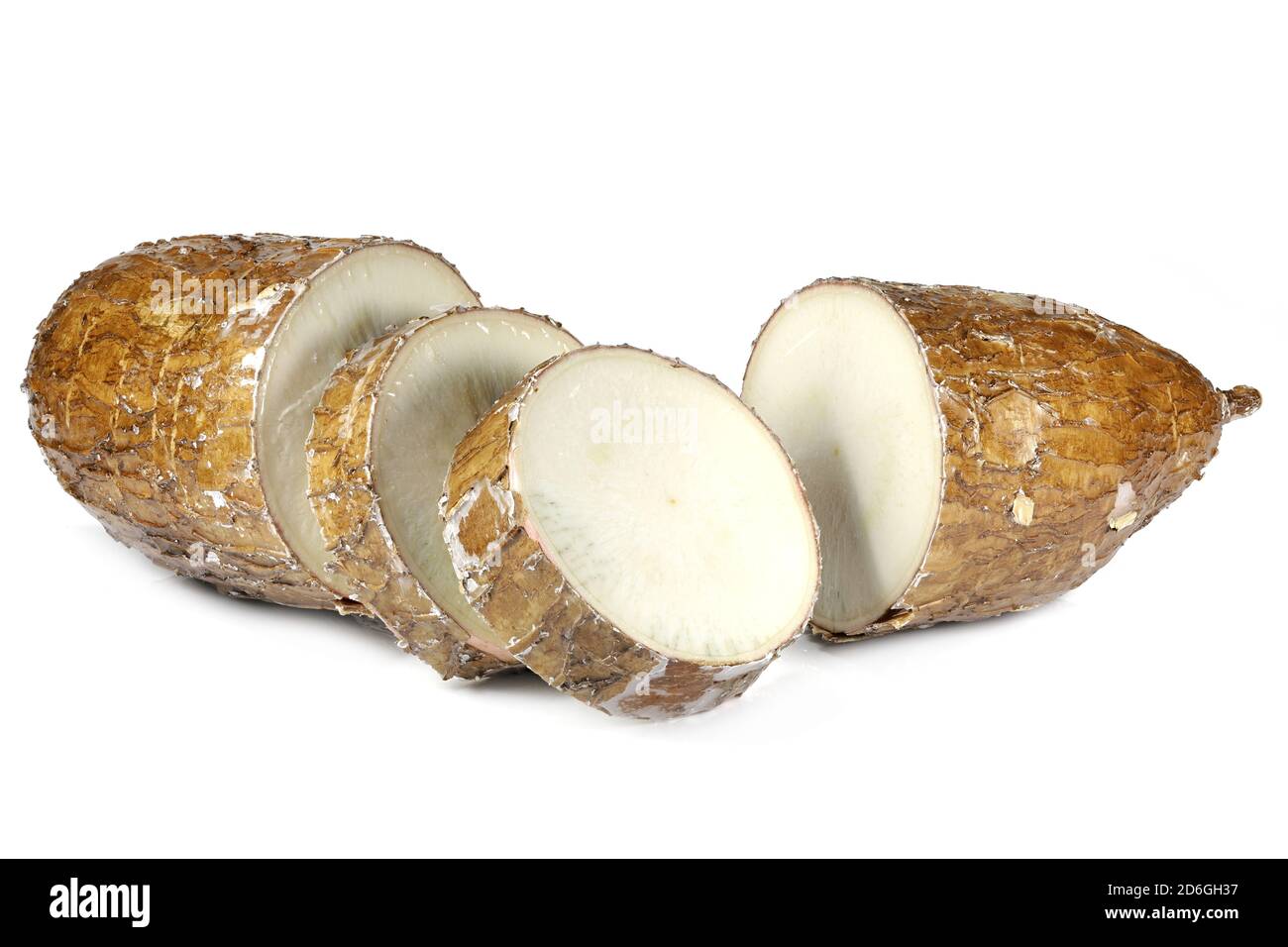 cassava tuber isolated on white background Stock Photo - Alamy
