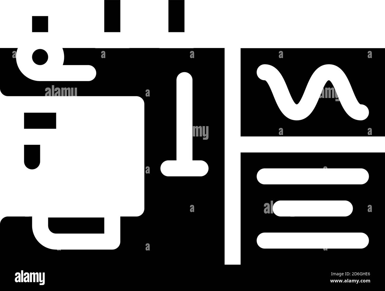 sewing machine with programmable embroidery glyph icon vector ...