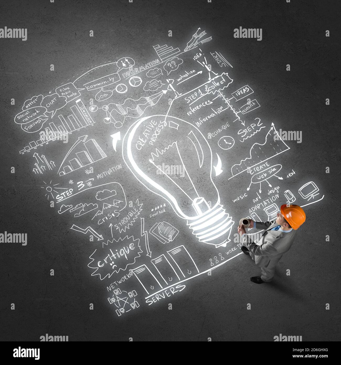 Man engineer thinking over his plan Stock Photo - Alamy