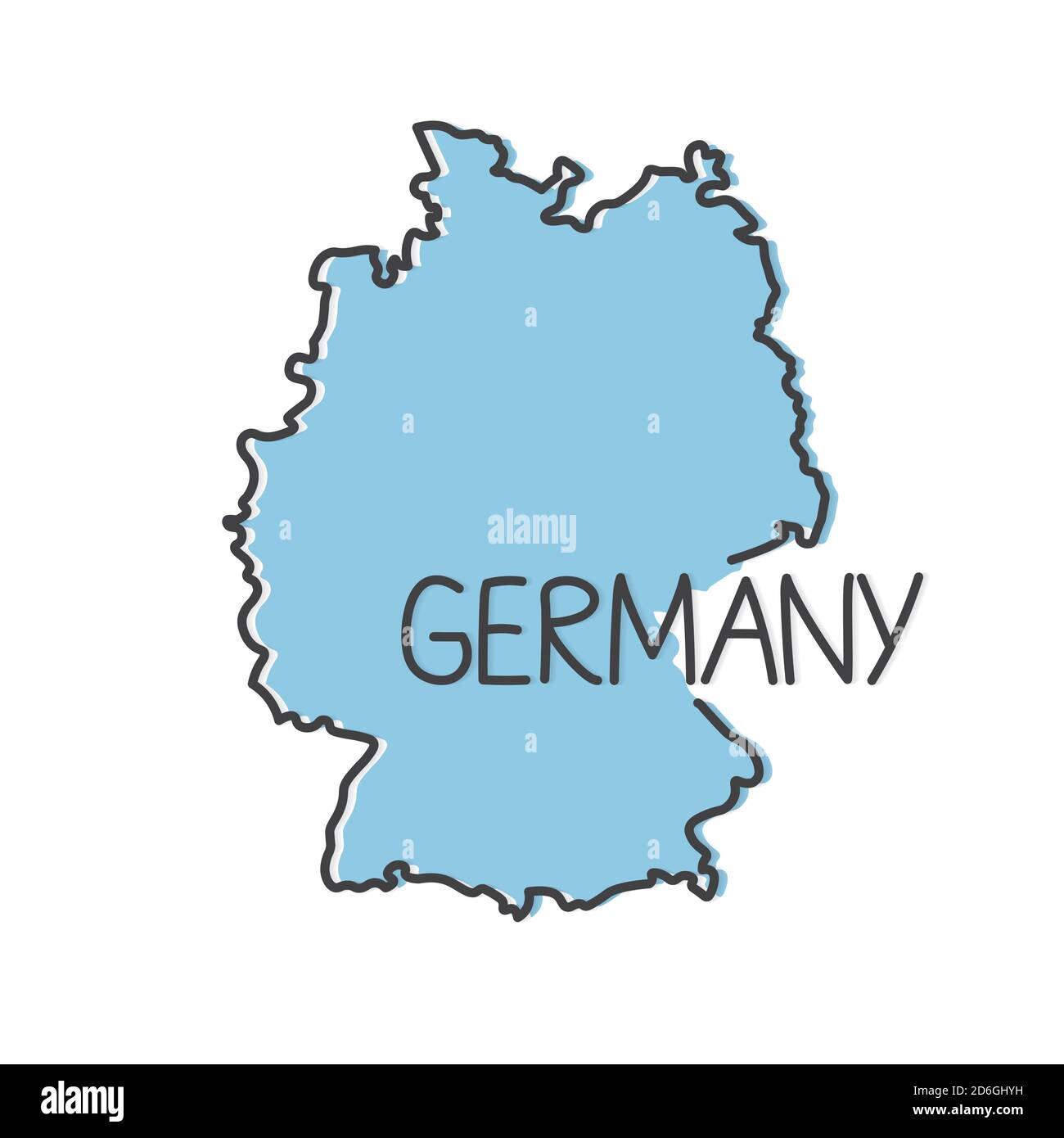 outline of Germany map- vector illustration Stock Vector Image & Art ...