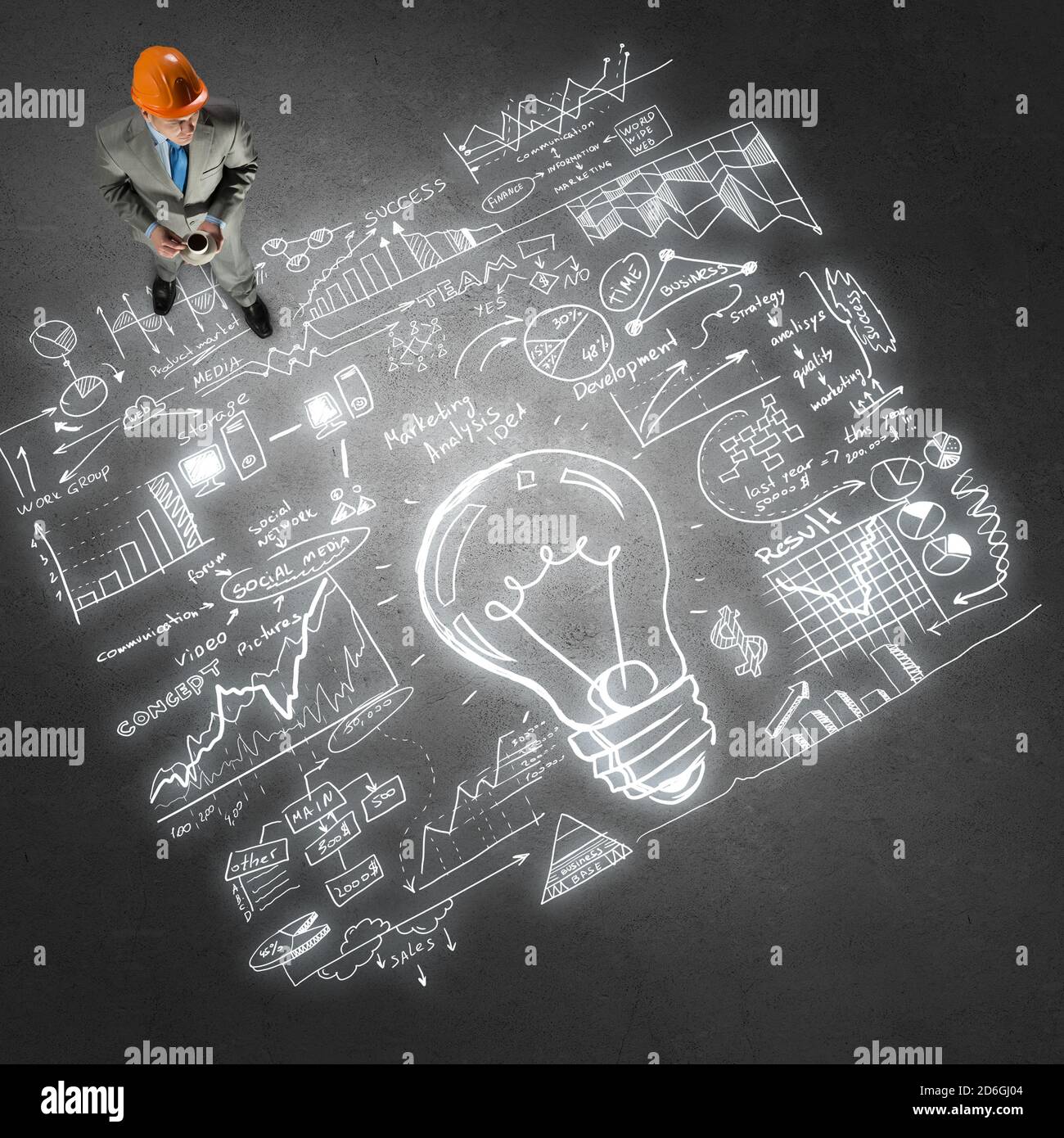 Man engineer thinking over his plan Stock Photo - Alamy