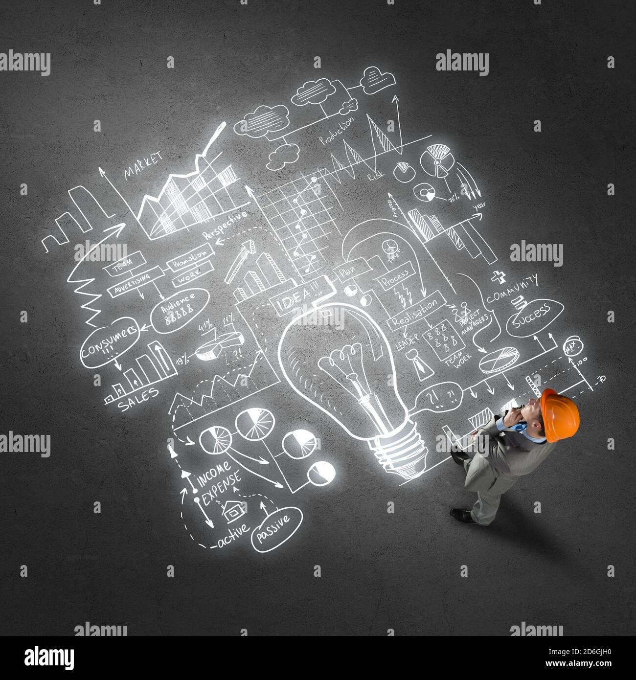 Man engineer thinking over his plan Stock Photo - Alamy