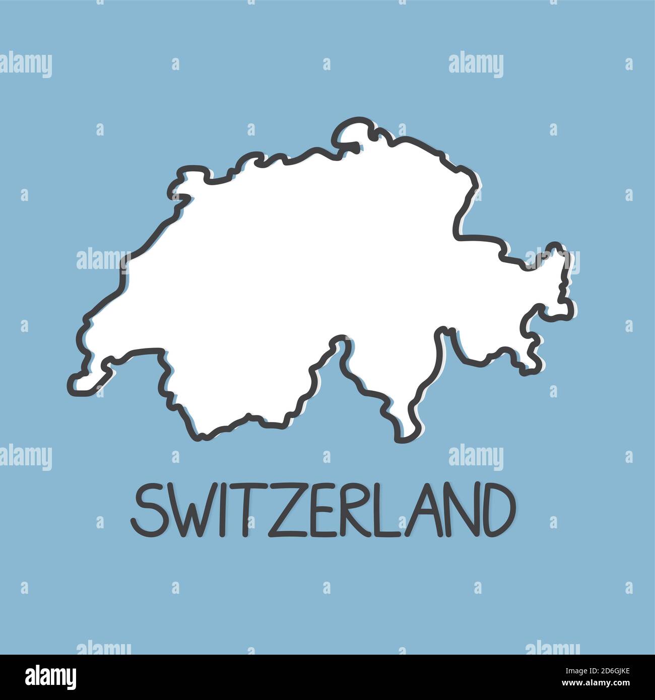 outline of Switzerland map- vector illustration Stock Vector Image ...