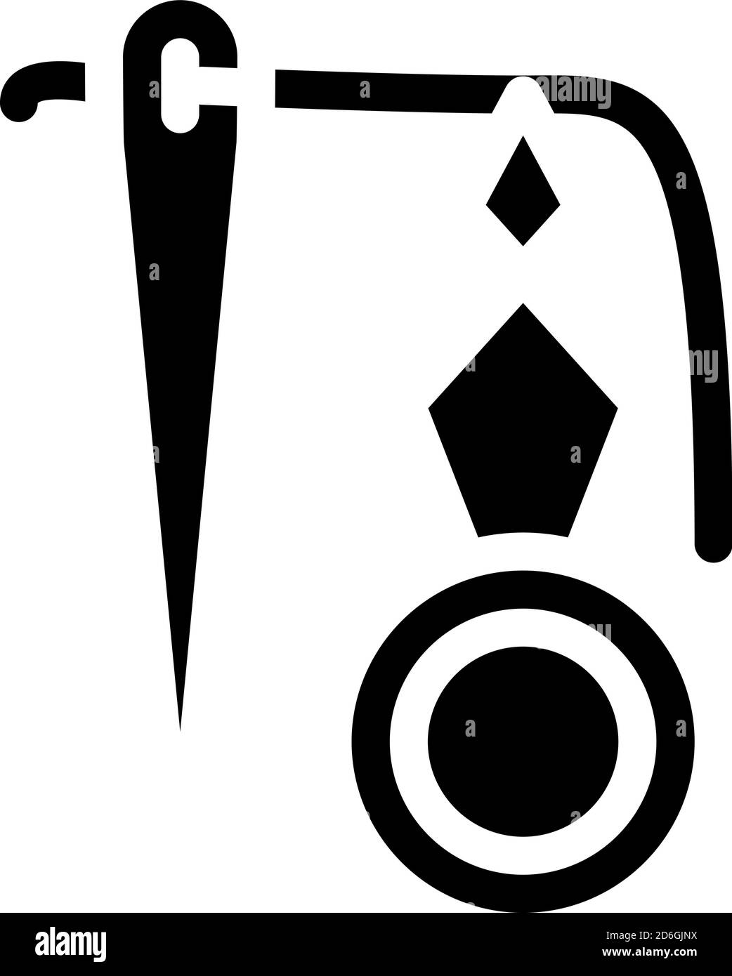 inserting thread in eyelet glyph icon vector illustration Stock Vector ...