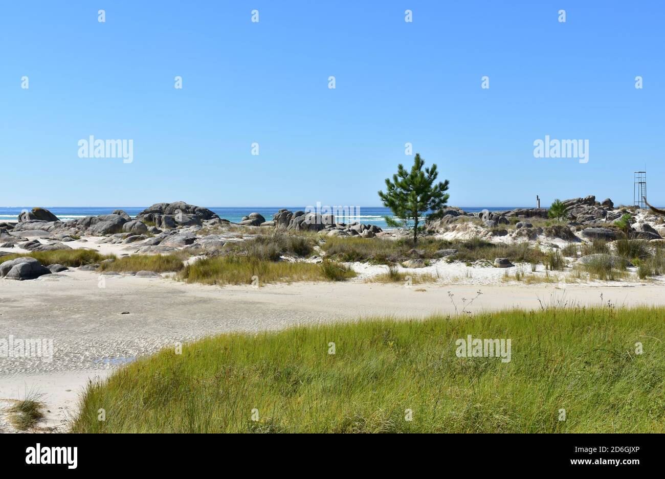 Famous Carnota Beach or Playa de Carnota, the largest galician beach at ...