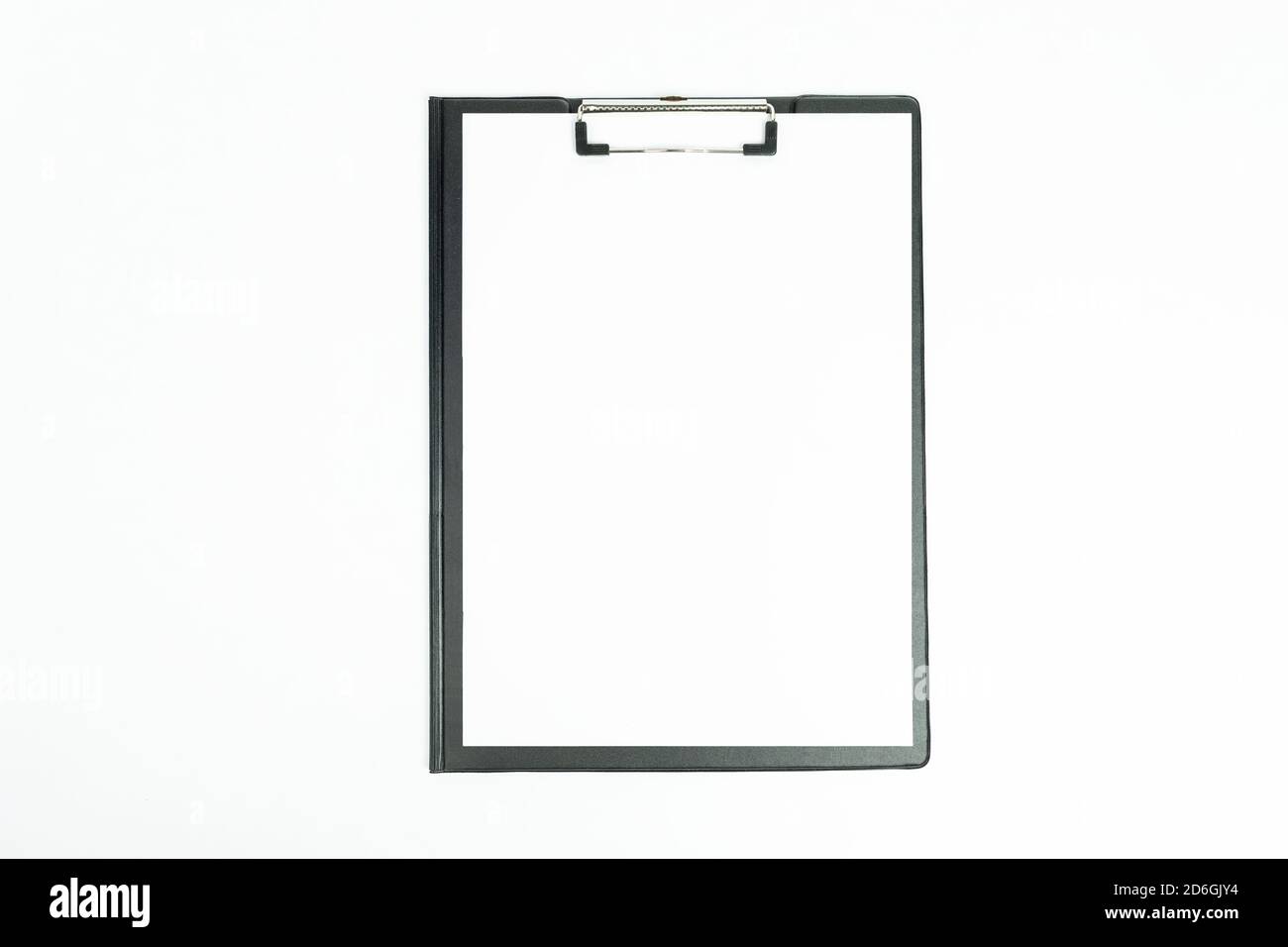 New black clipboard with new clean sheet of paper isolated Stock Photo ...
