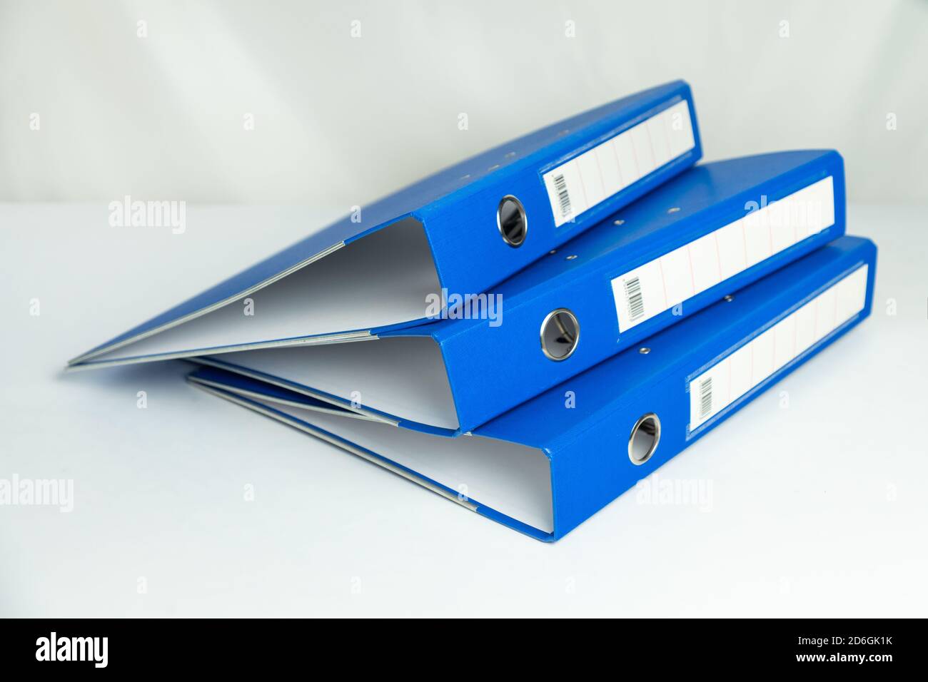 Blue files folder isolated white Stock Photo - Alamy