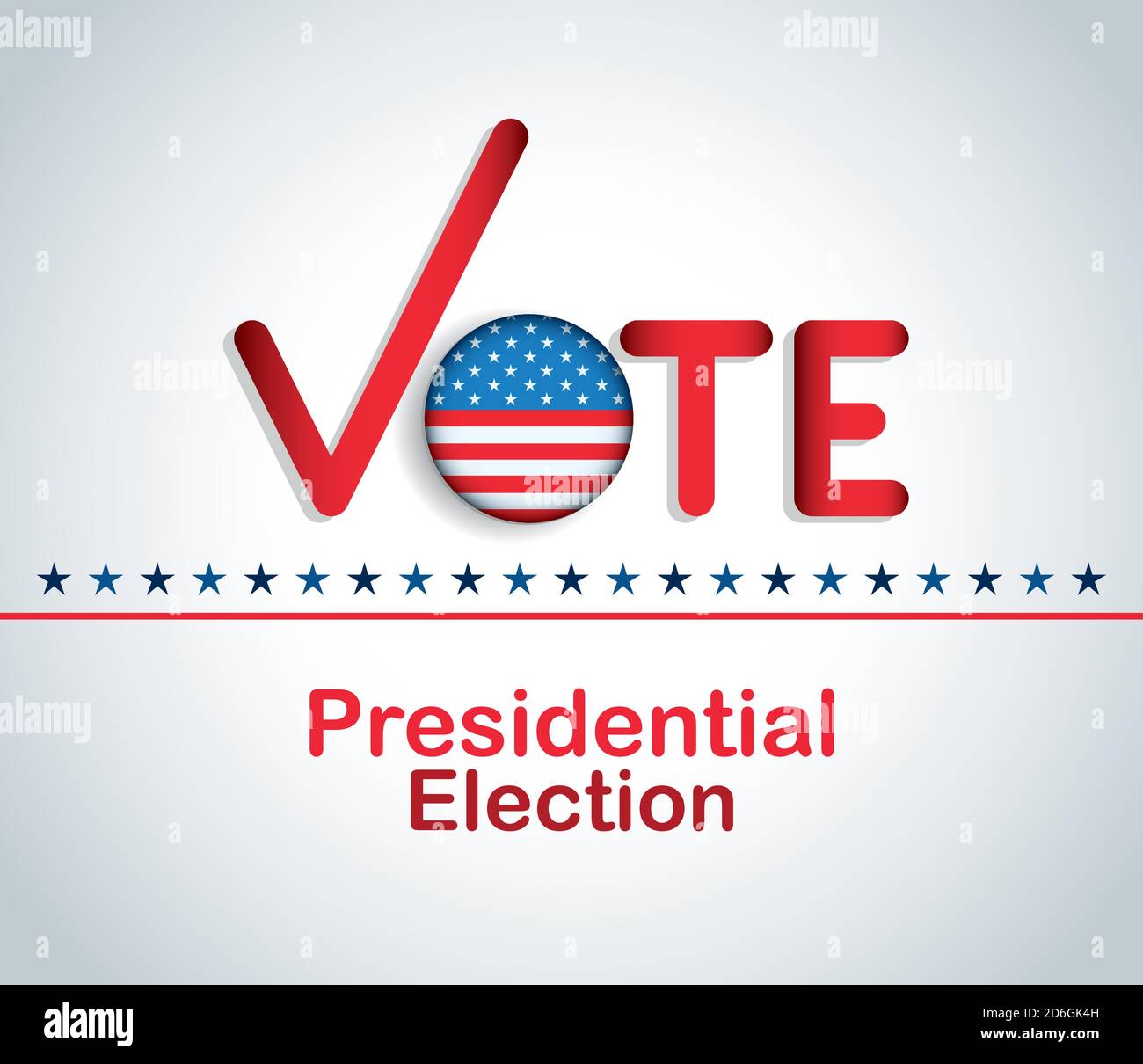 Presidential election vote with check mark and flag button vector ...