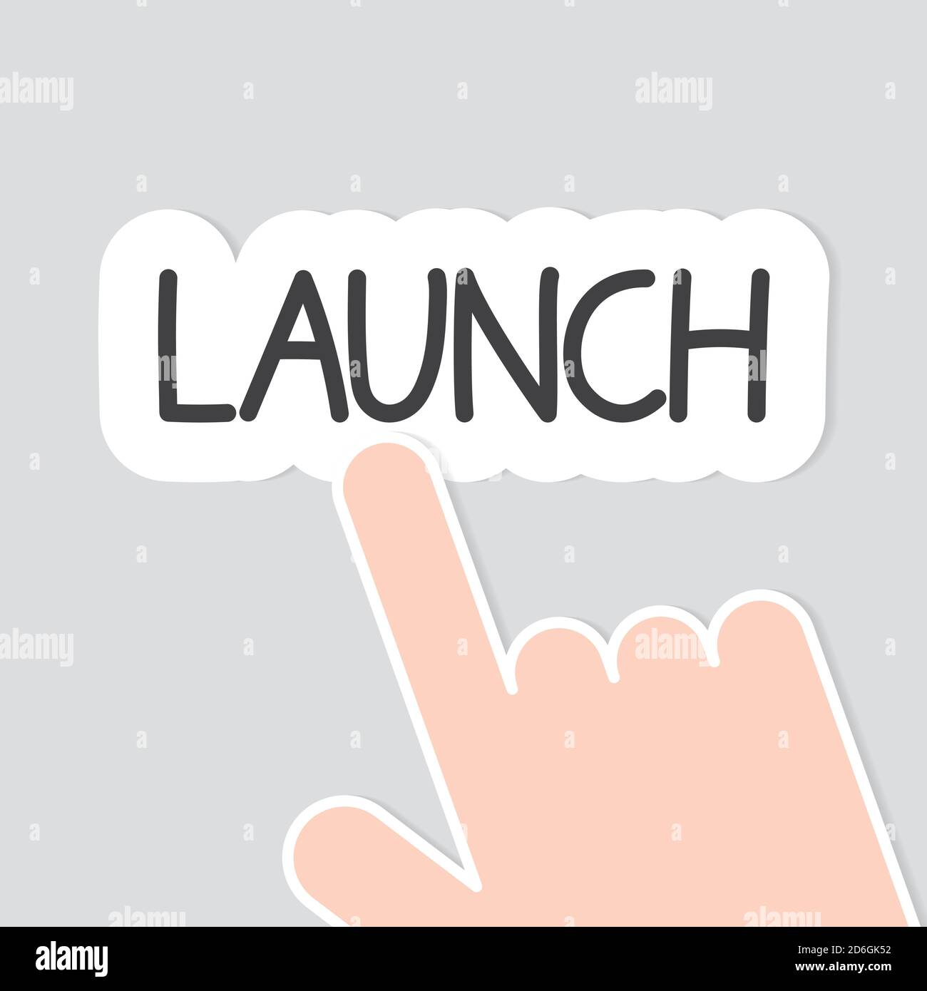 finger pressing launch button concept- vector illustration Stock Vector ...