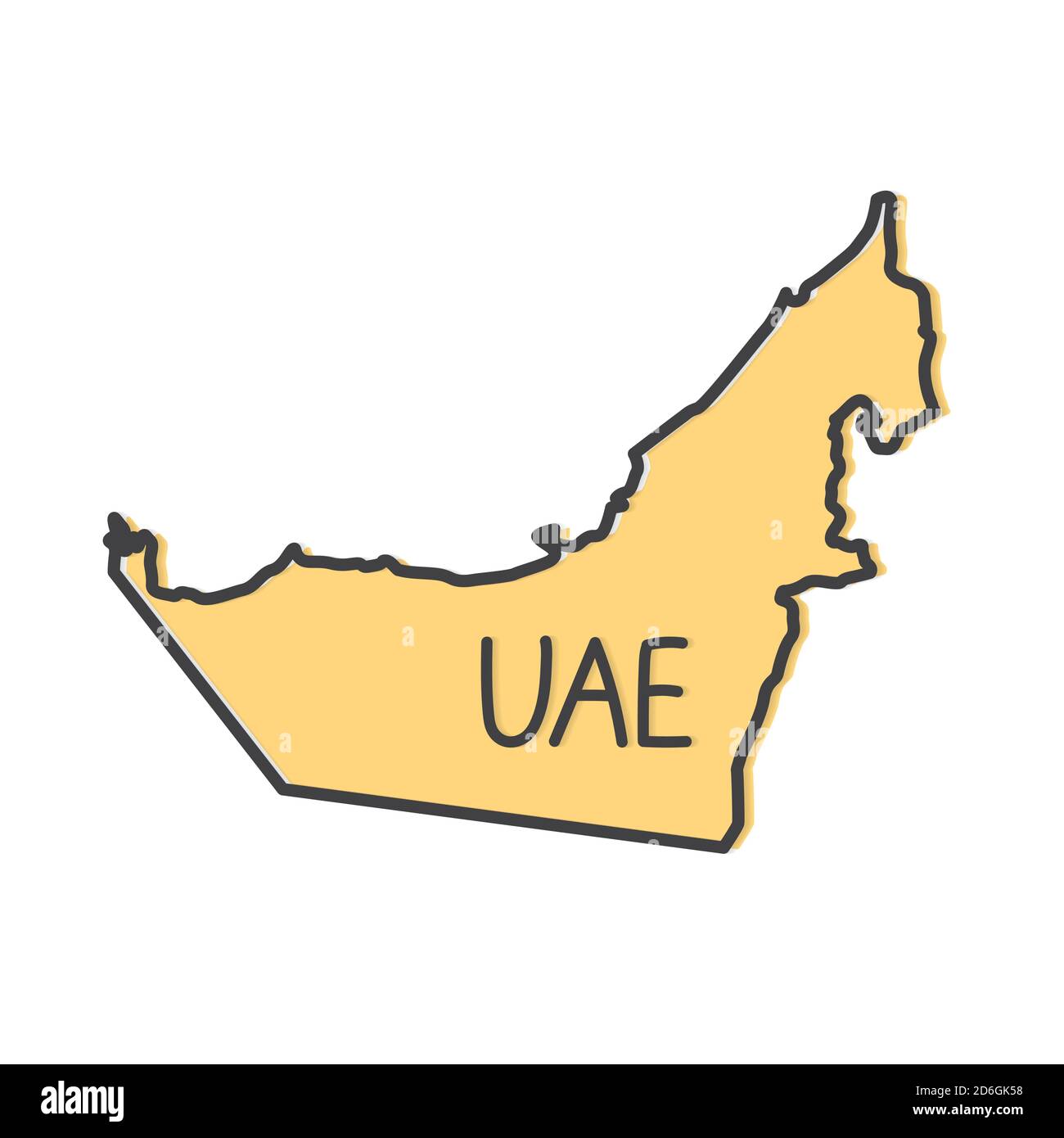 outline of United Arab Emirates map- vector illustration Stock Vector ...