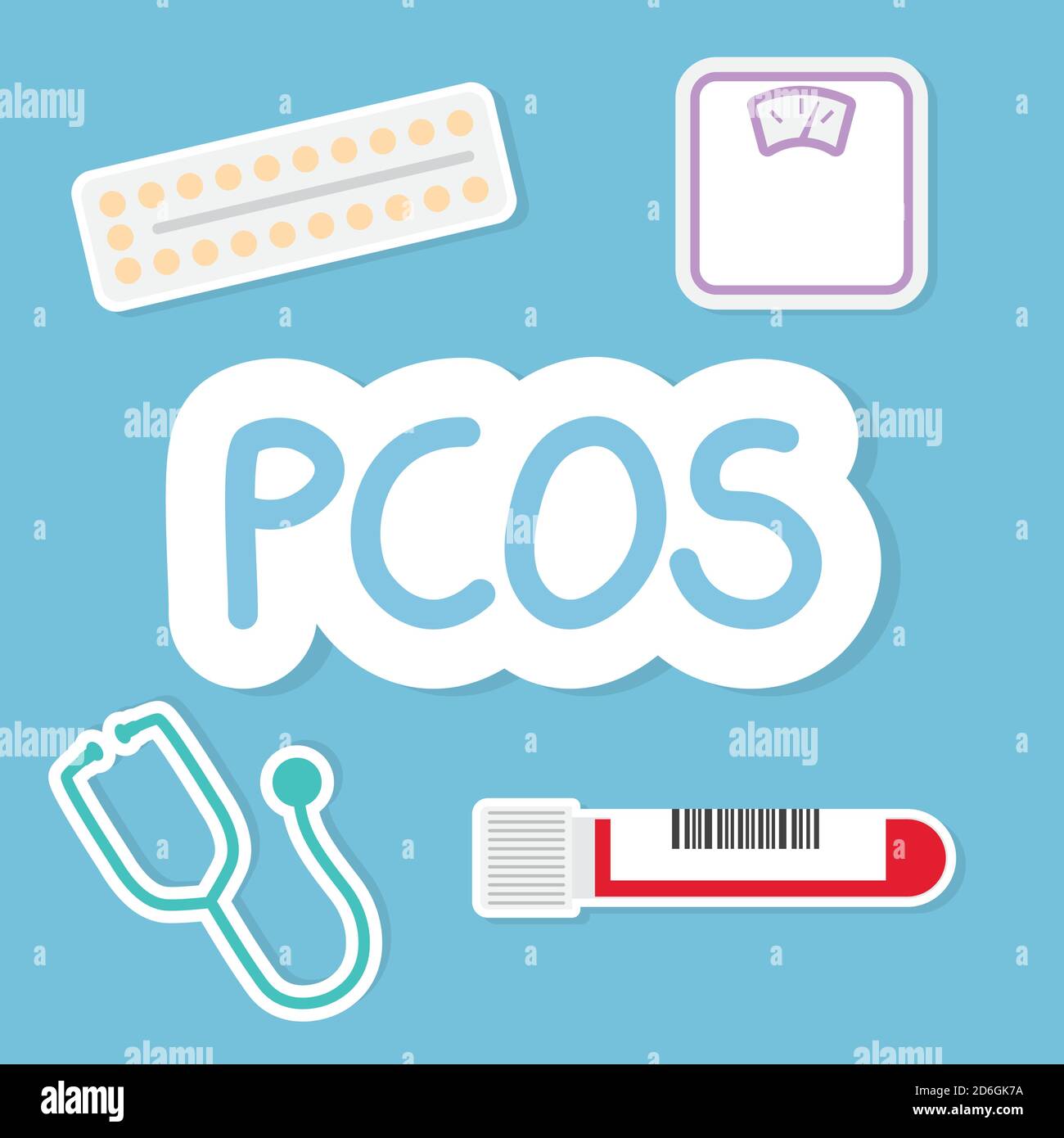 PCOS (Polycystic ovary syndrome) acronym concept - vector illustration ...