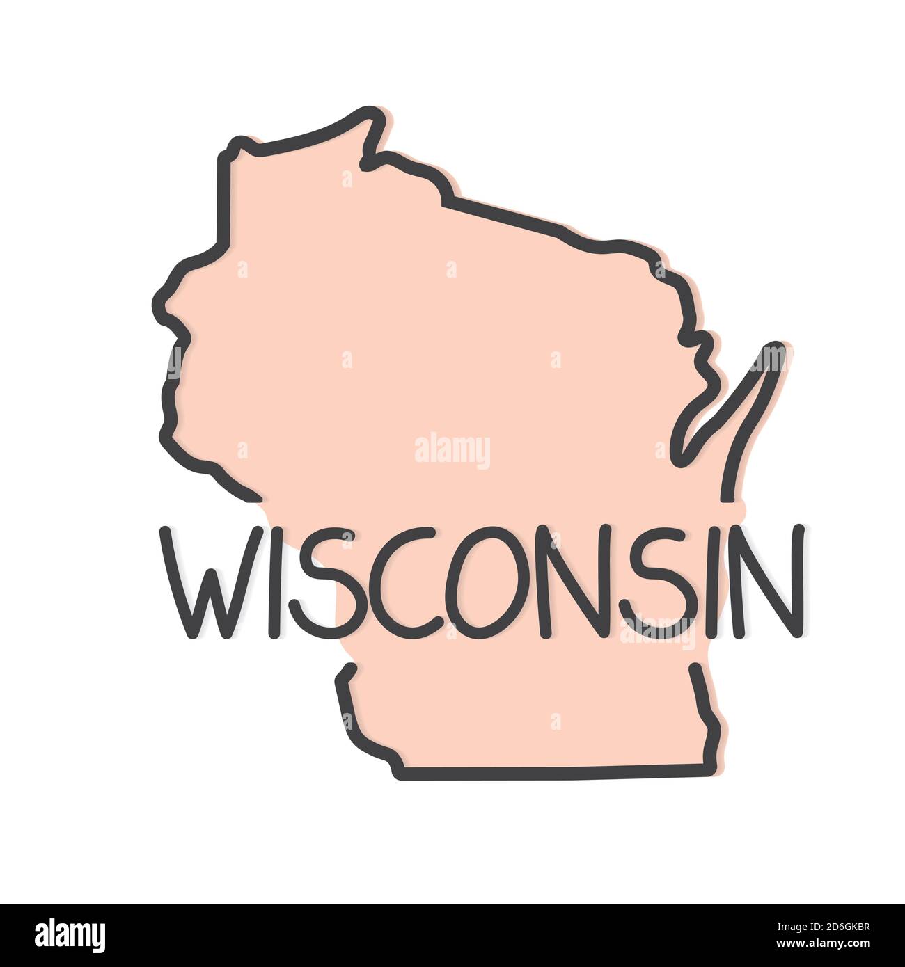 outline of Wisconsin map- vector illustration Stock Vector Image & Art ...