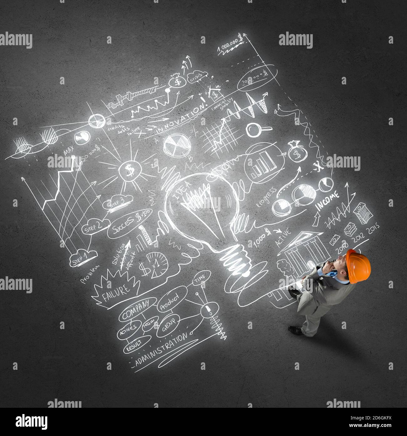 Man engineer thinking over his plan Stock Photo - Alamy