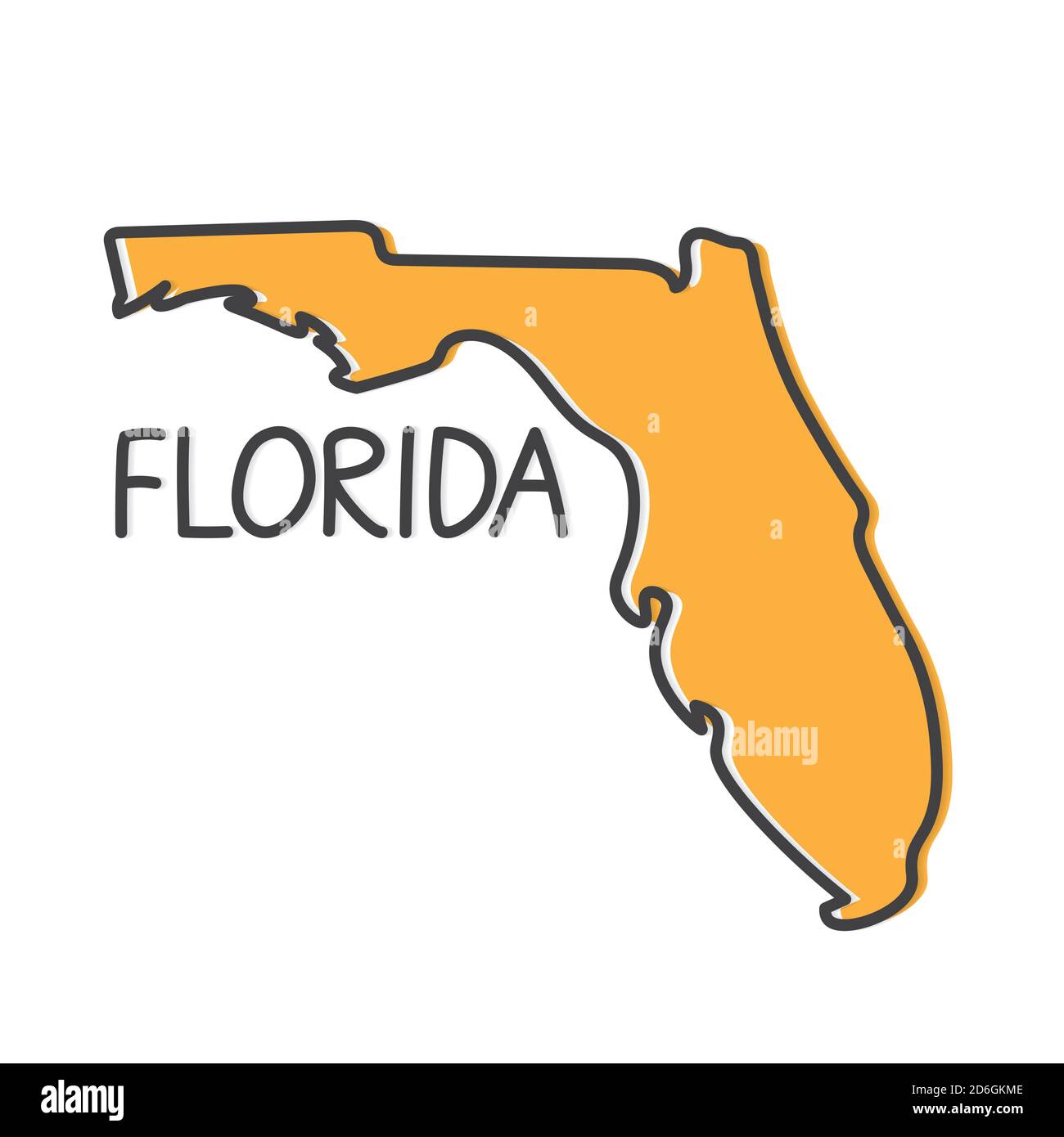 Florida Map Logo Florida Map Icon In Outline Style Isolated On White