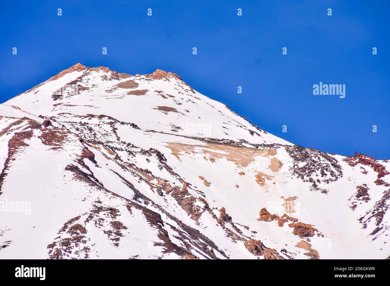 Snow covered mount teide Stock Photo - Alamy