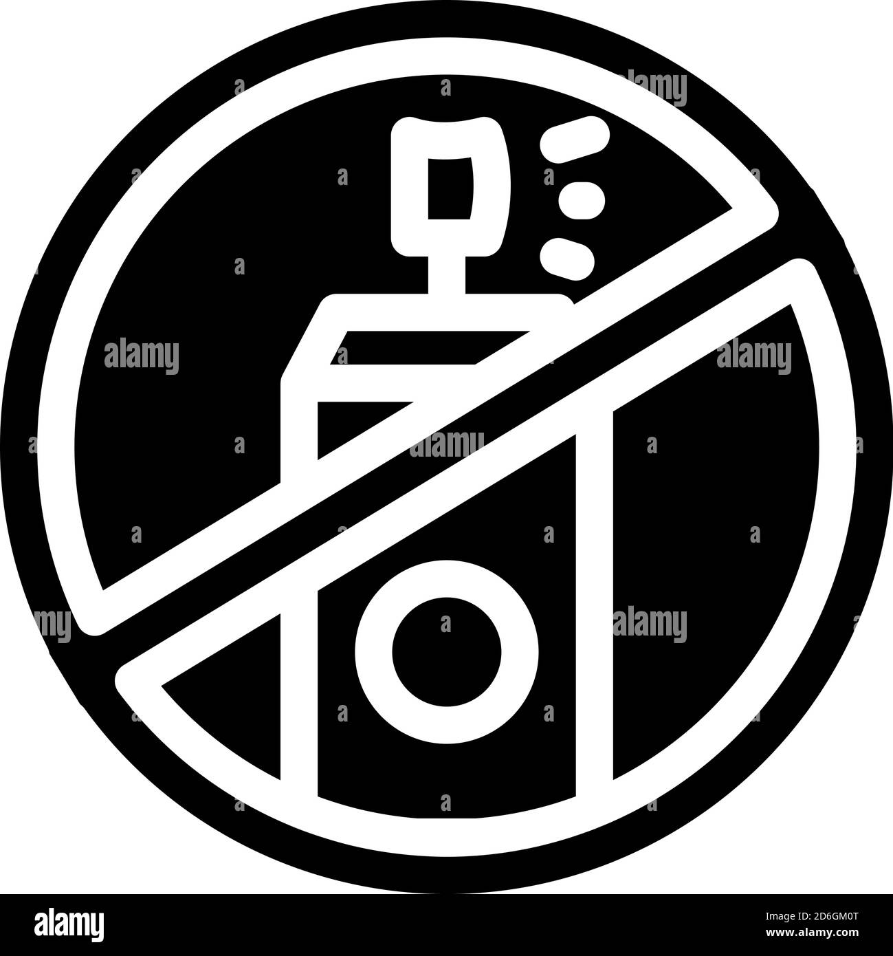 pesticide free spray crossed out sign glyph icon vector illustration ...