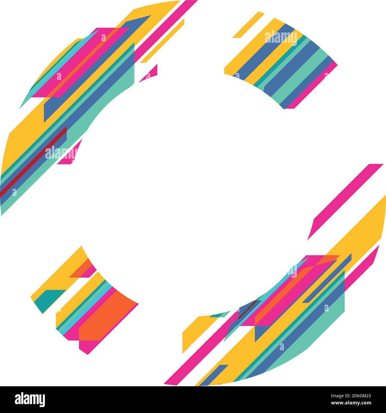 modern circle frame multicolored and striped vector design Stock Vector ...